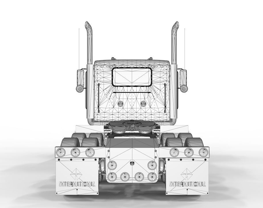 Truck International 9300 Stock Day Cab 3D model | CGTrader