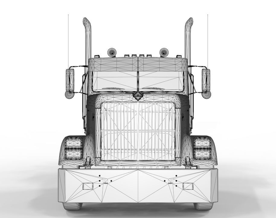 Truck International 9300 Stock Day Cab 3D model | CGTrader