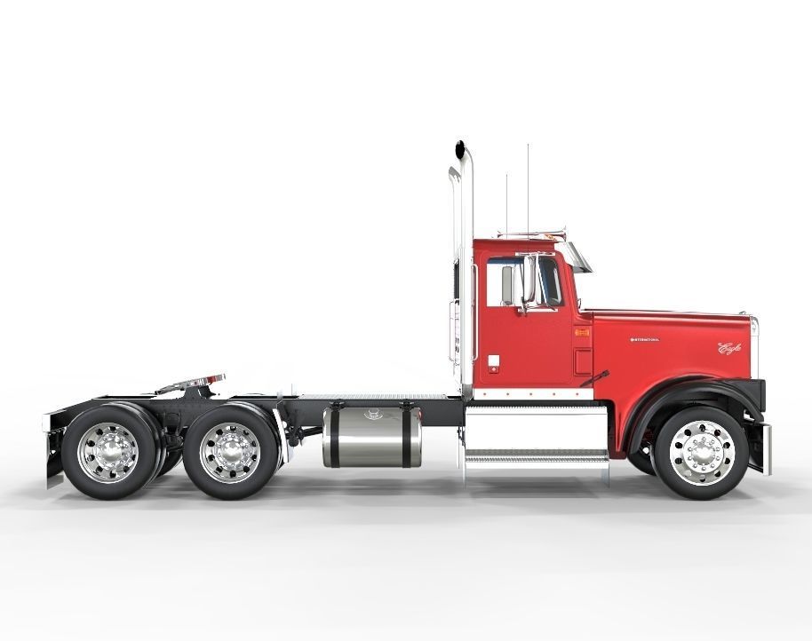 Truck International 9300 Stock Day Cab 3D model | CGTrader