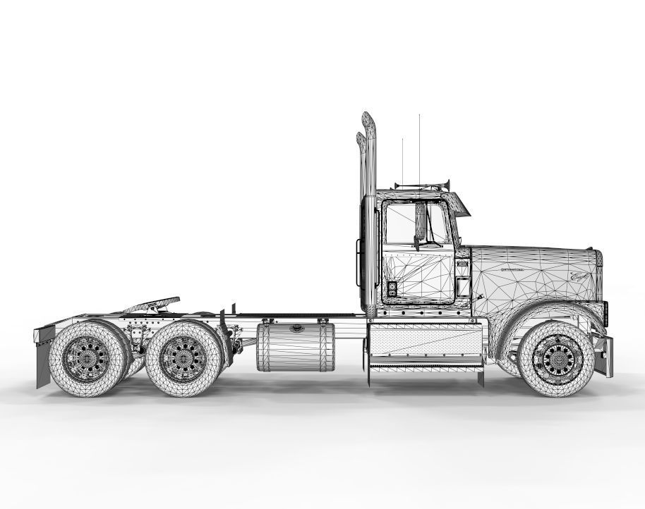 Truck International 9300 Stock Day Cab 3D model | CGTrader