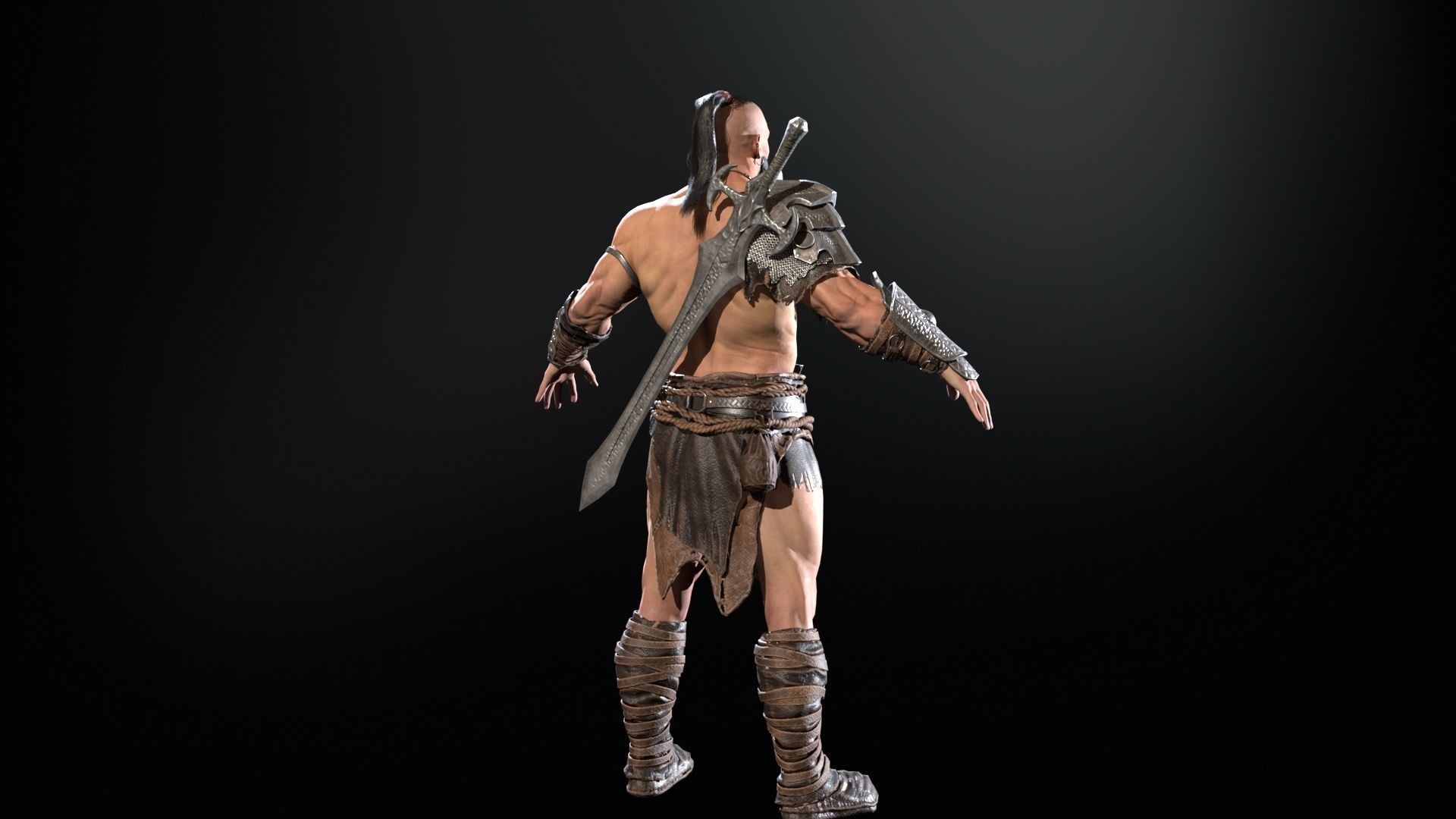 3D model Barbarian Male Starter Pack VR / AR / low-poly rigged animated ...