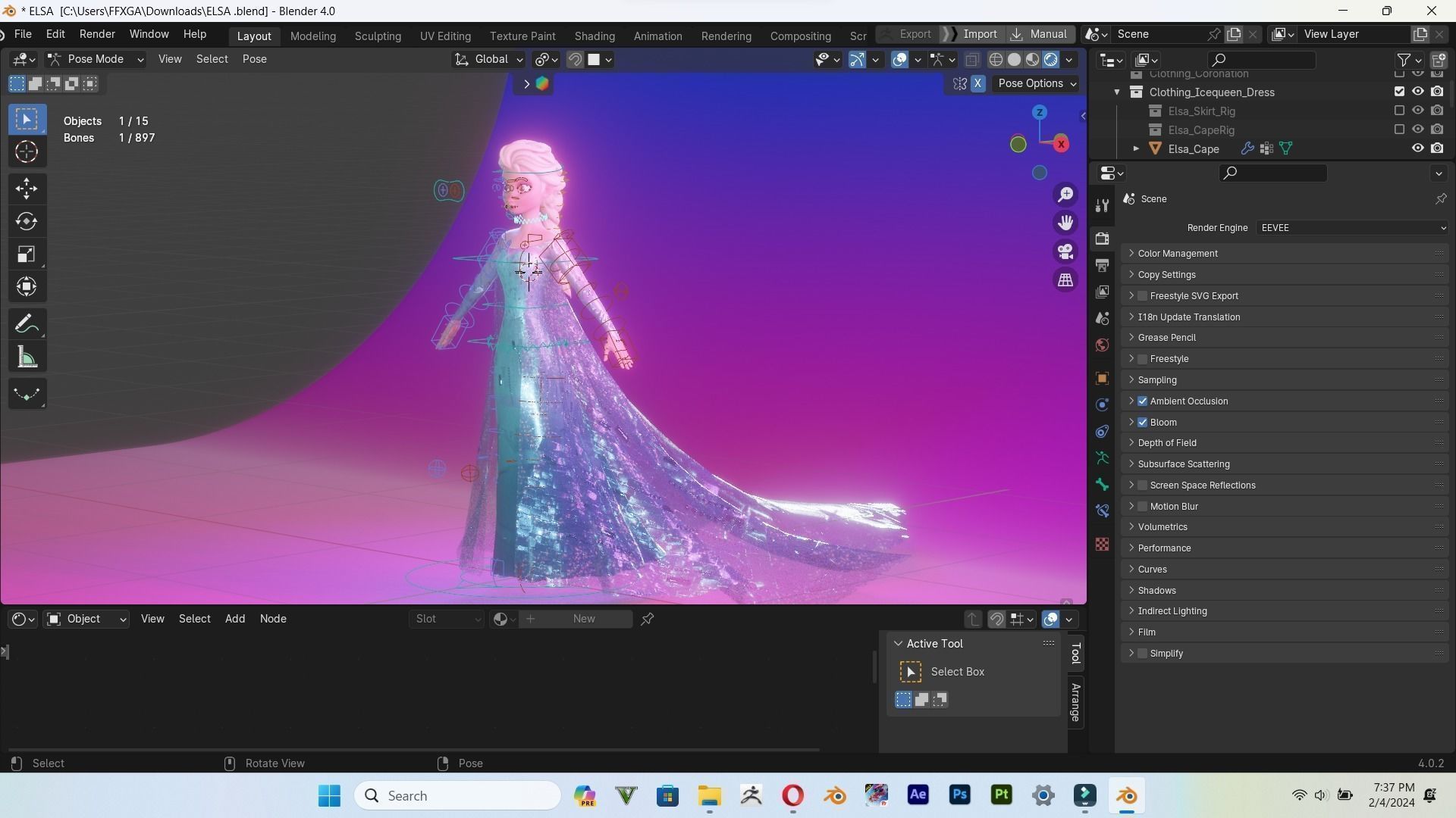 3D model Disney Elsa blender VR / AR / low-poly | CGTrader