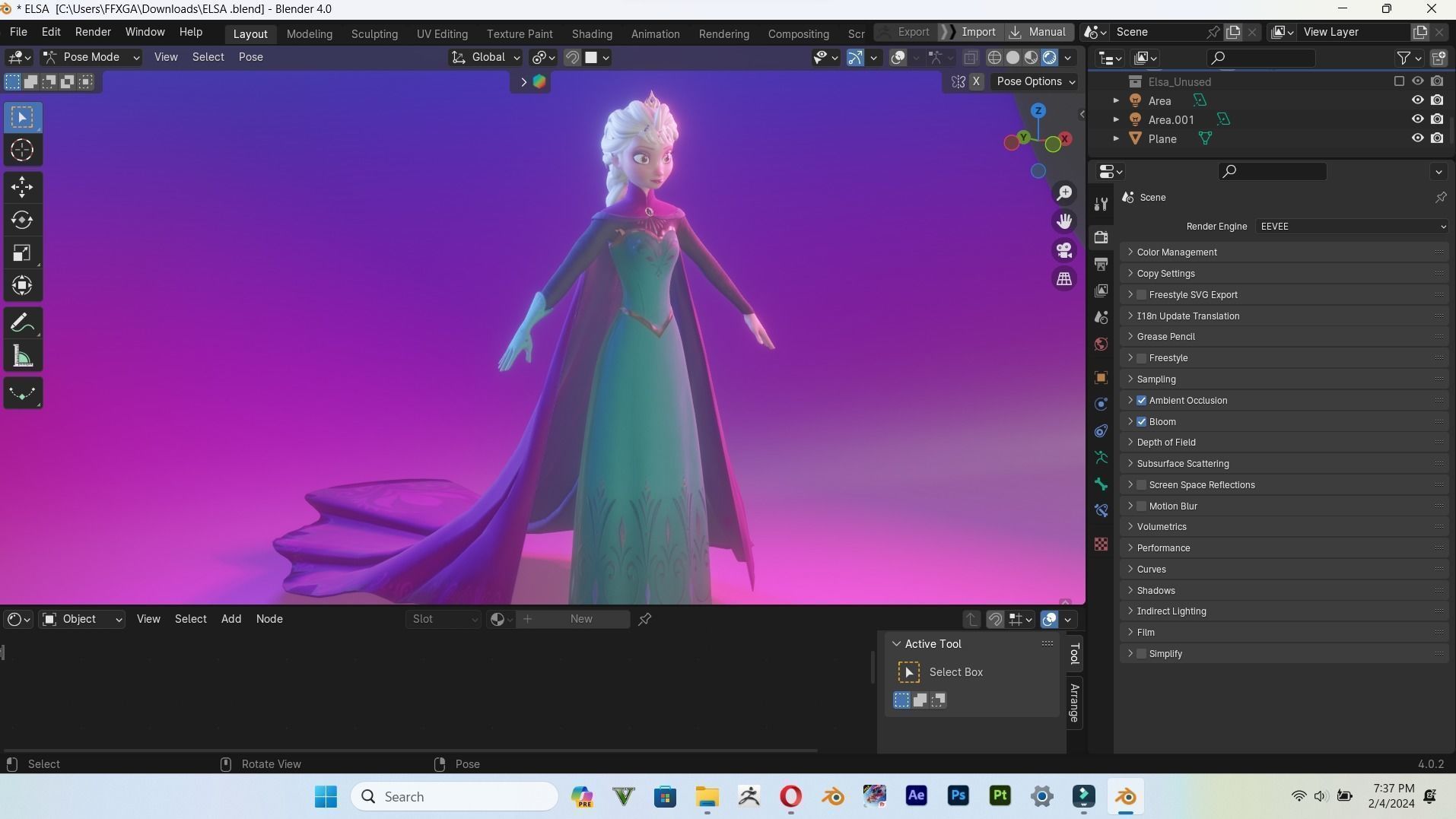 3D model Disney Elsa blender VR / AR / low-poly | CGTrader
