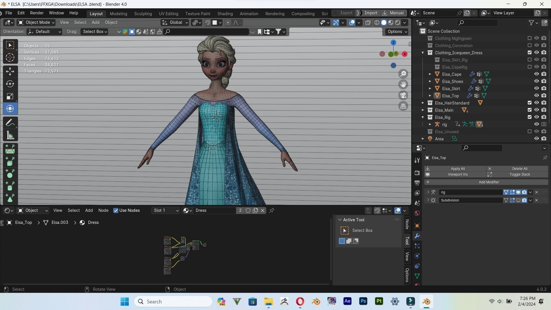 3D model Disney Elsa blender VR / AR / low-poly | CGTrader