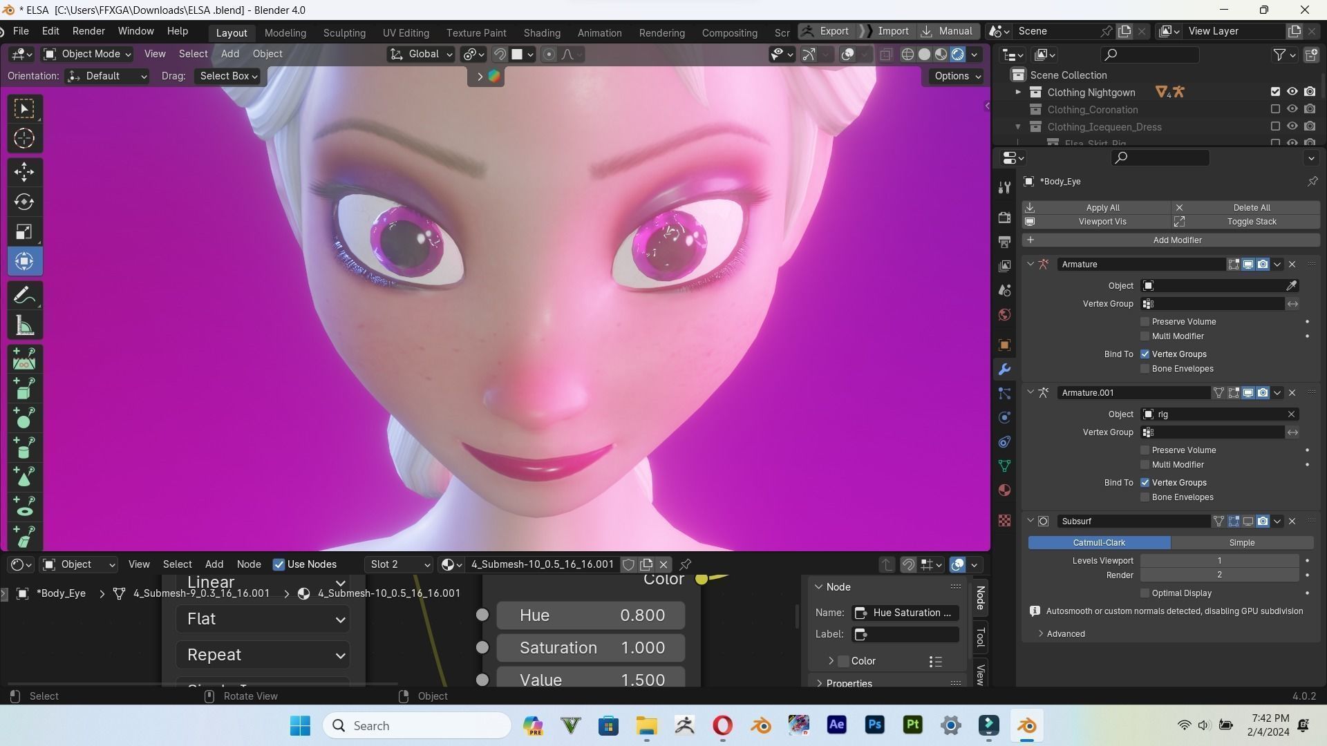 3D model Disney Elsa blender VR / AR / low-poly | CGTrader