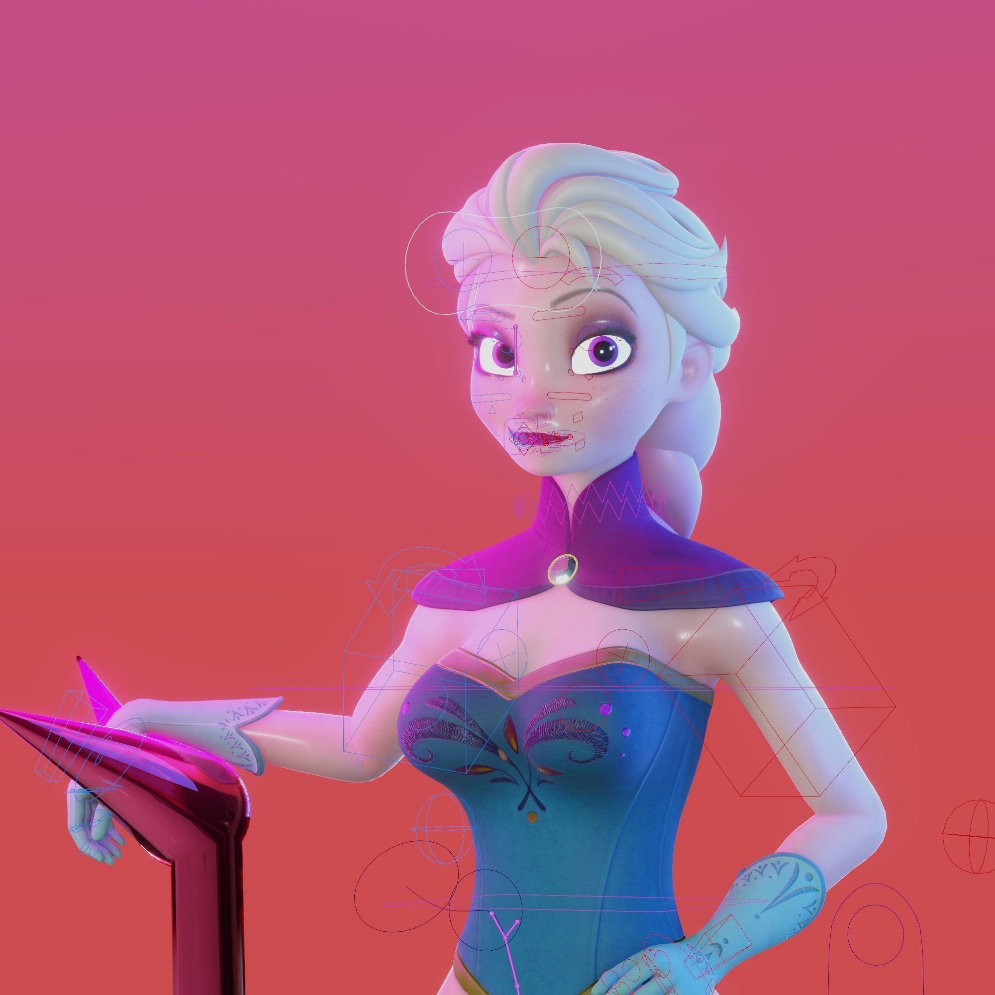 3D model Disney Elsa blender VR / AR / low-poly | CGTrader