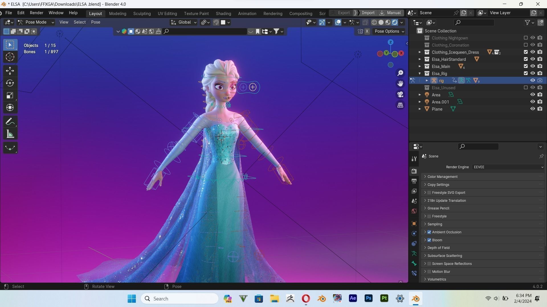 3D model Disney Elsa blender VR / AR / low-poly | CGTrader