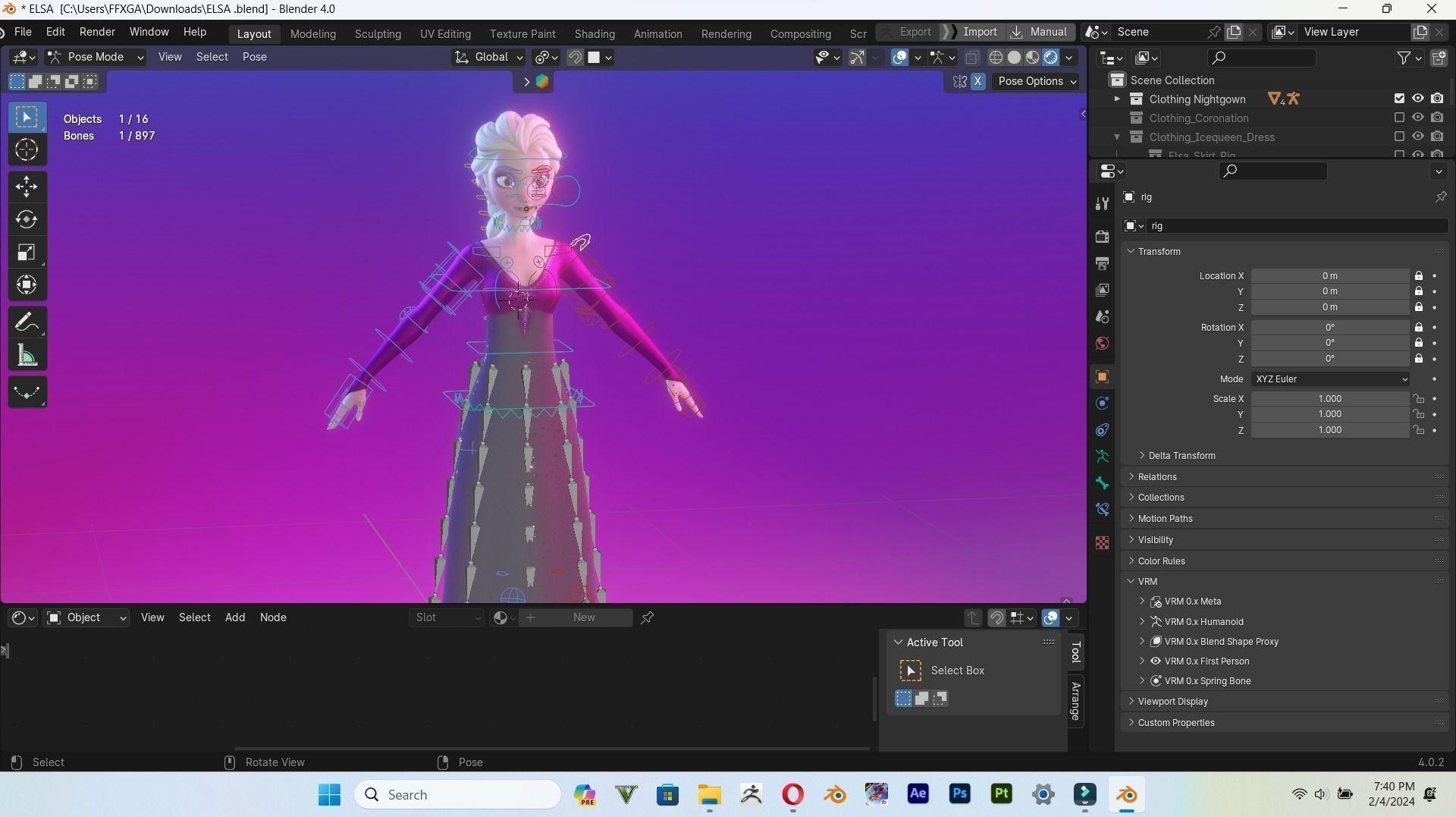 3D model Disney Elsa blender VR / AR / low-poly | CGTrader