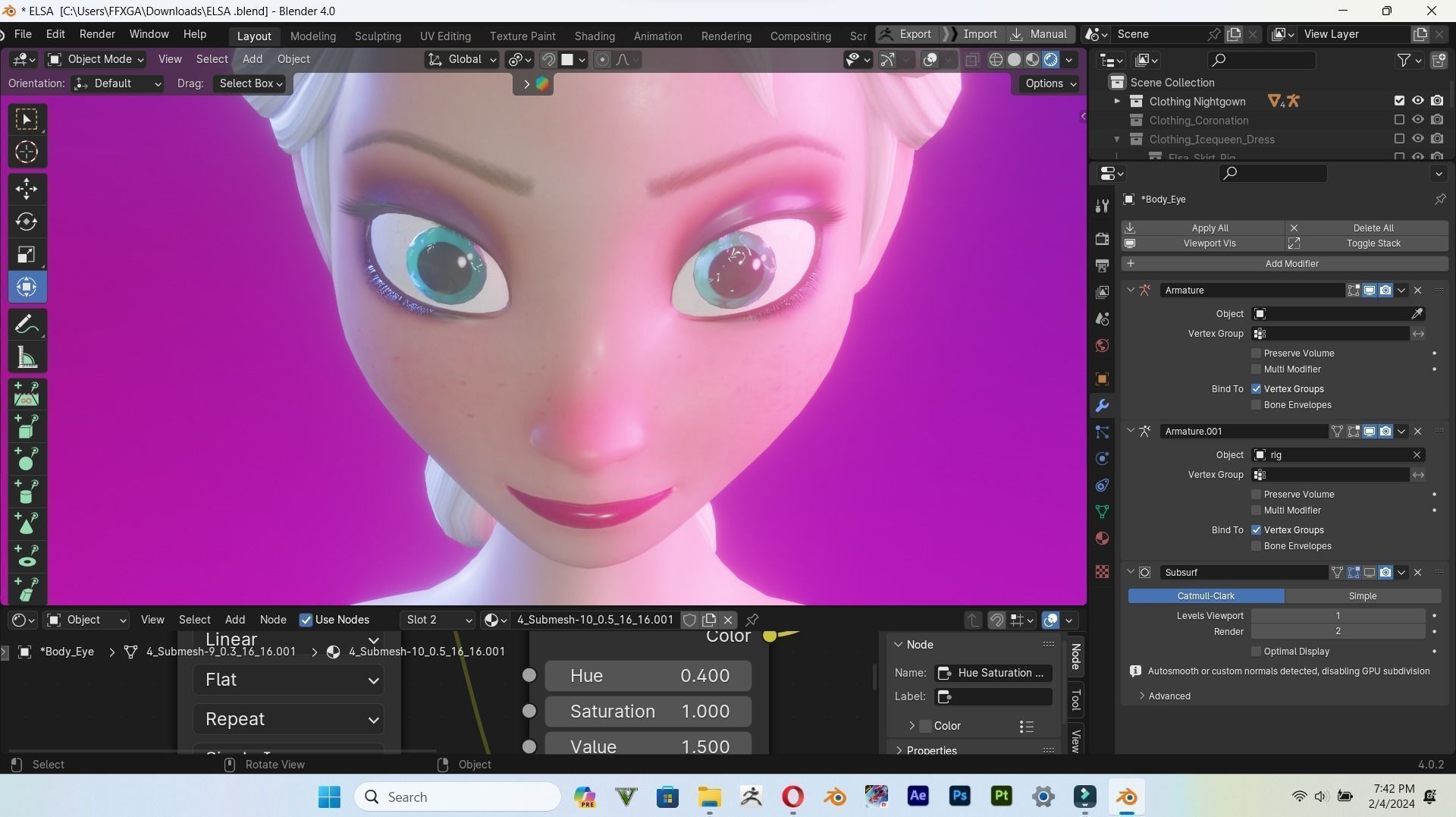 3D model Disney Elsa blender VR / AR / low-poly | CGTrader