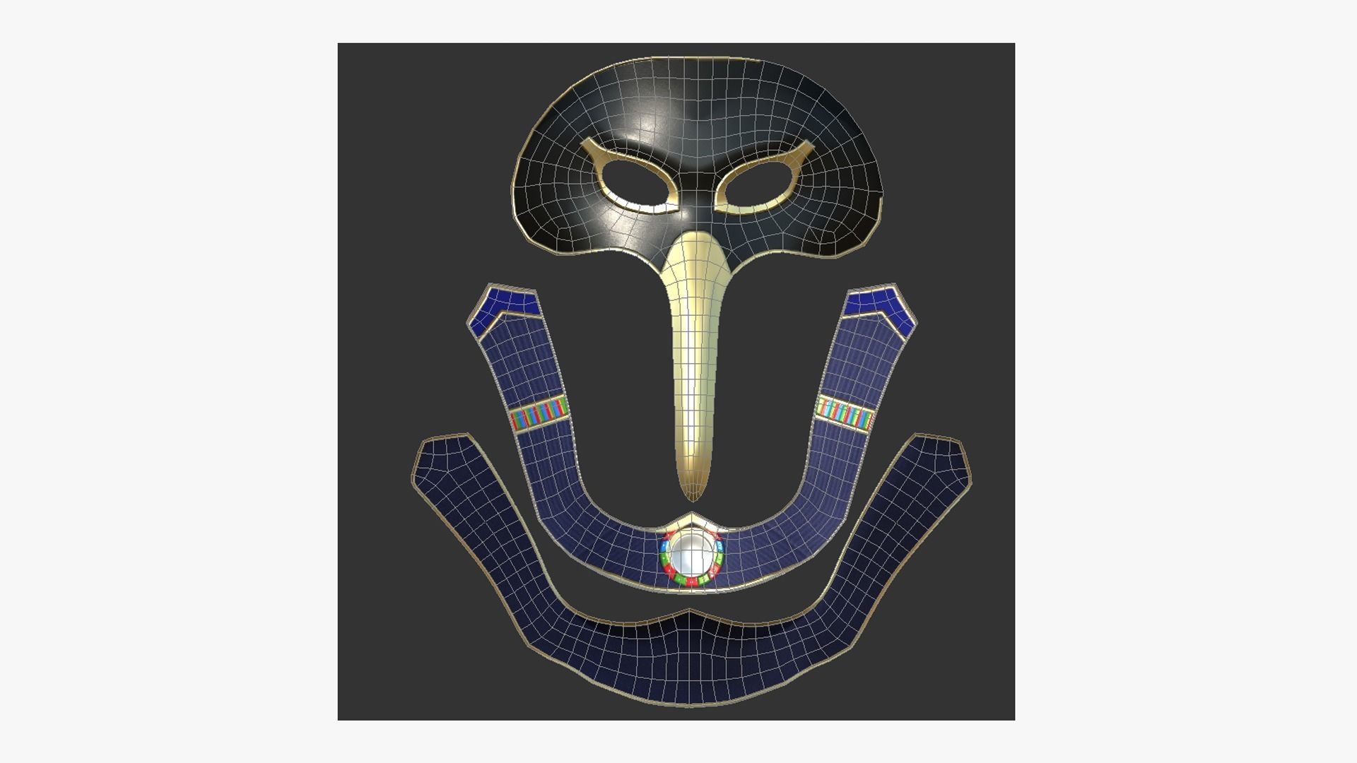 3D model Thoth Mask A10 - Egyptian Gods Character Clothing VR / AR ...