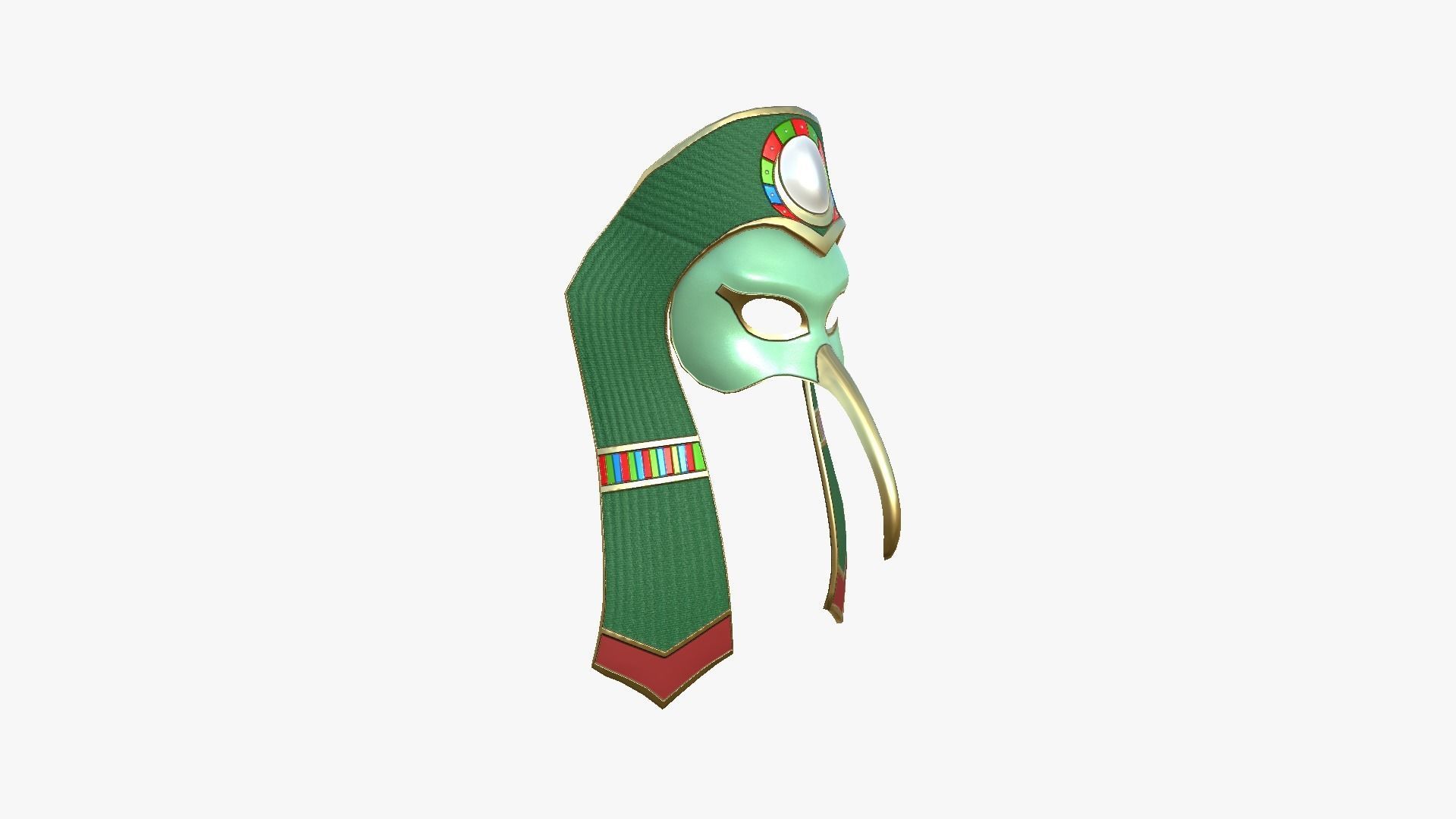 3D model Thoth Mask A06 - Egyptian Gods Character Clothing VR / AR ...