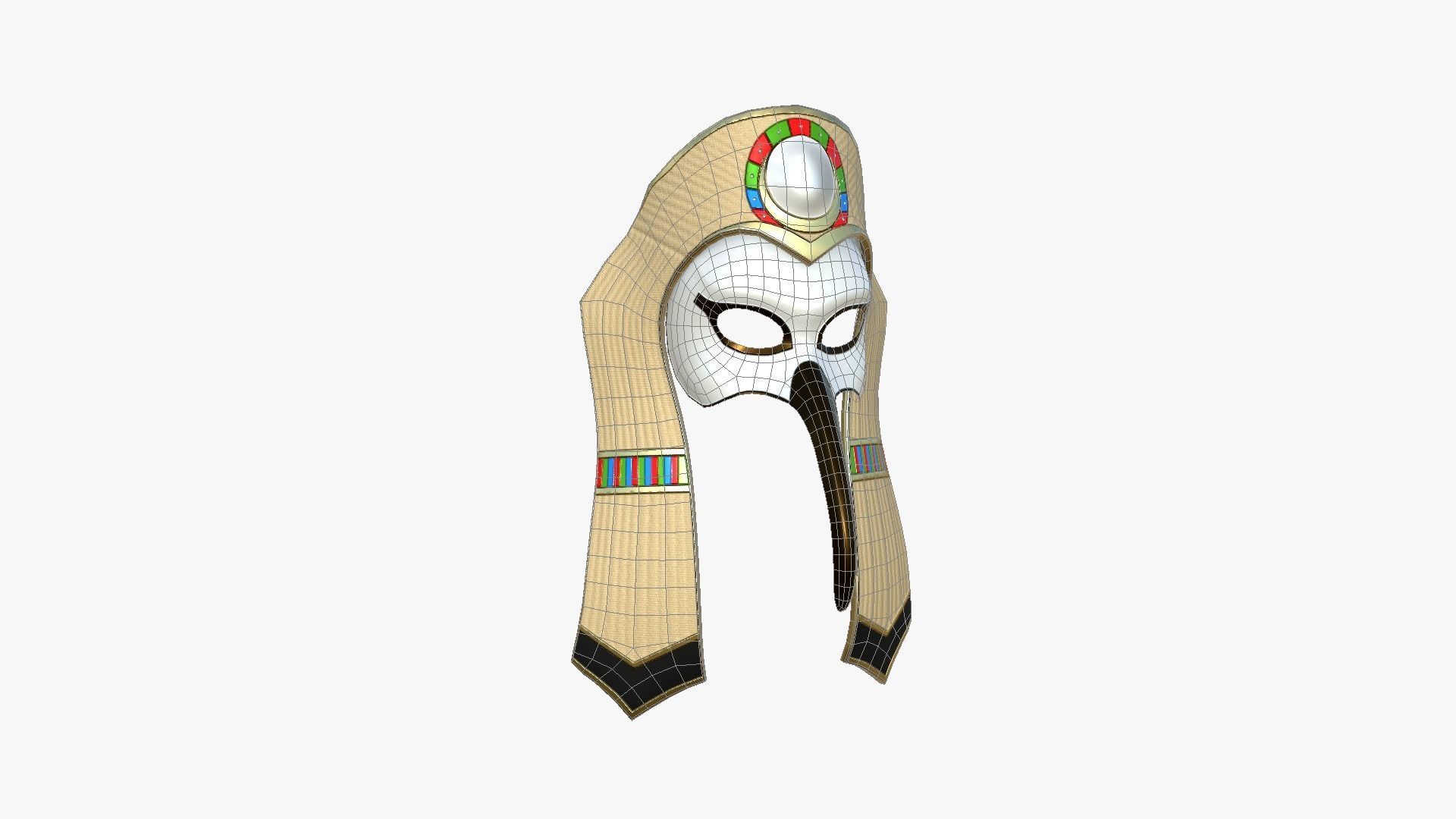 3D model Thoth Mask A04 - Egyptian Gods Character Clothing VR / AR ...