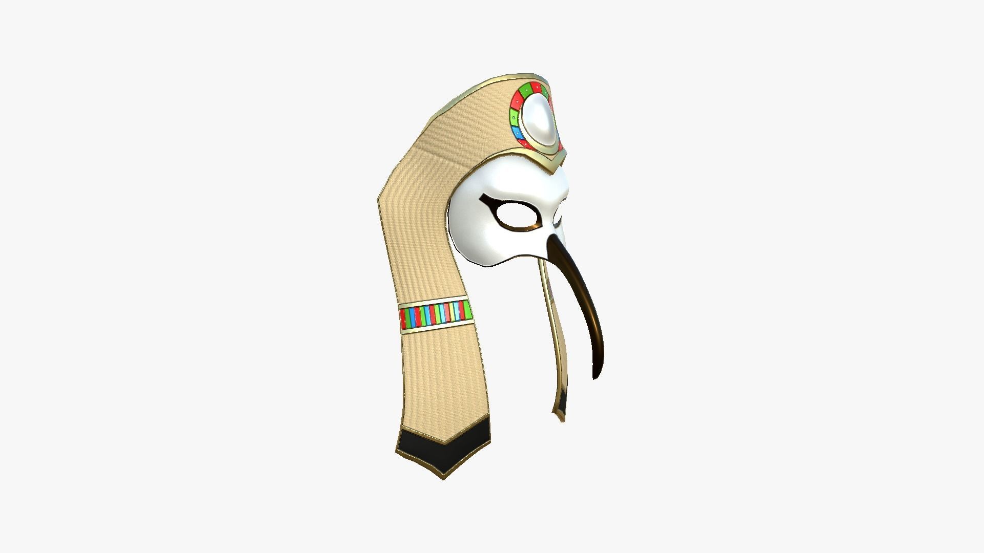 3D model Thoth Mask A04 - Egyptian Gods Character Clothing VR / AR ...