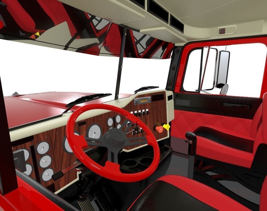 Truck international 9300 stock Flat to 3D model | CGTrader