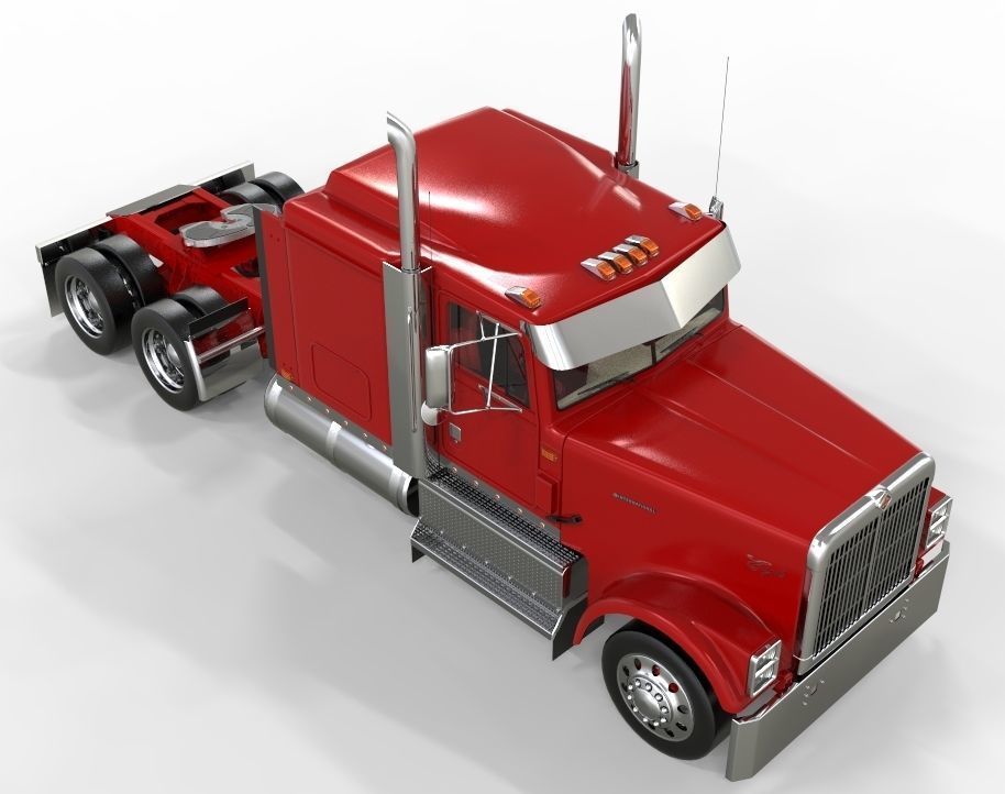 Truck international 9300 stock Flat to 3D model | CGTrader