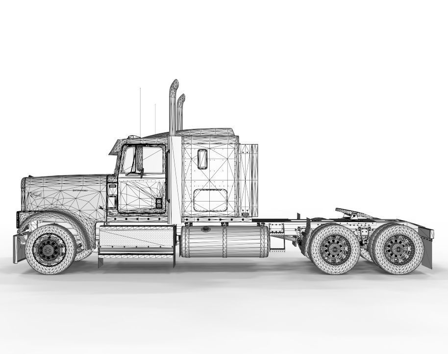 Truck international 9300 stock Flat to 3D model | CGTrader