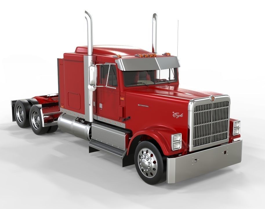 Truck international 9300 stock Flat to 3D model | CGTrader