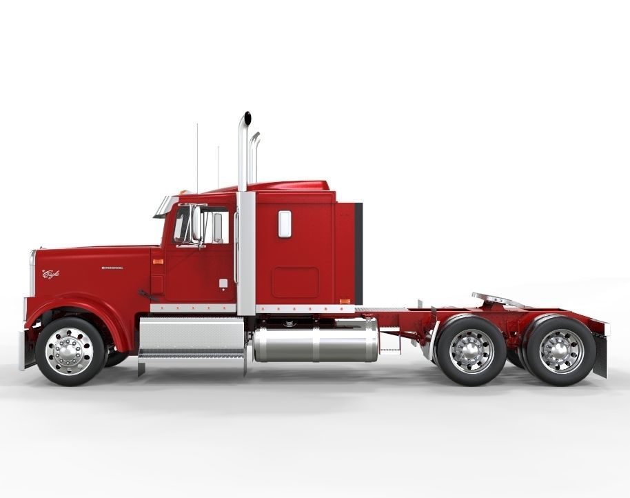 Truck international 9300 stock Flat to 3D model | CGTrader