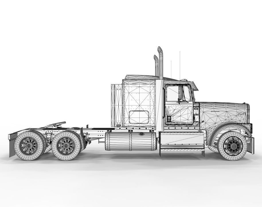 Truck international 9300 stock Flat to 3D model | CGTrader