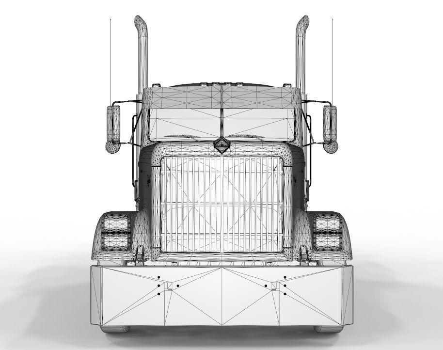 Truck international 9300 stock Flat to 3D model | CGTrader