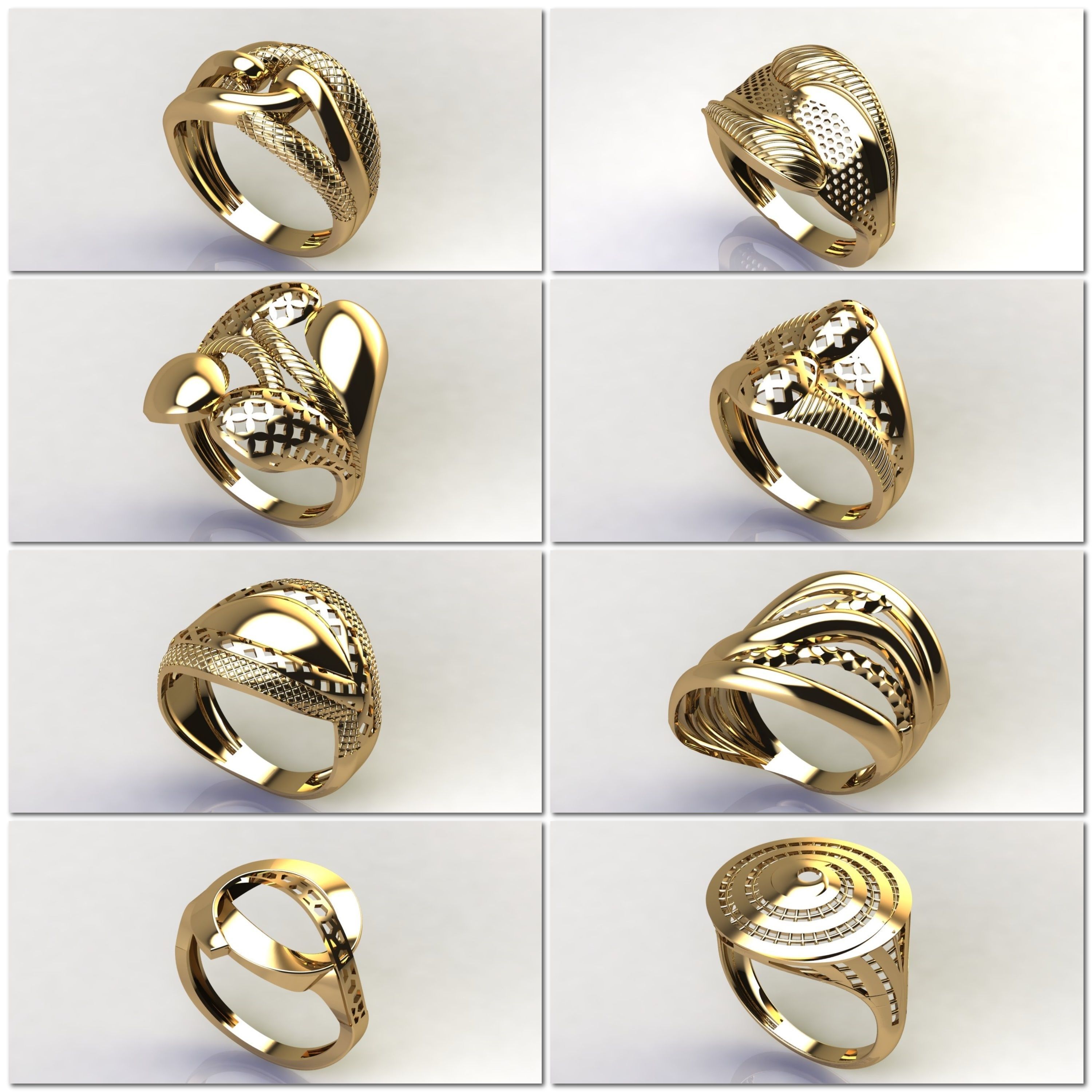 80 Files - Fancy Women Ring Womens Rings Plain Models STL 3DM 3D Model ...