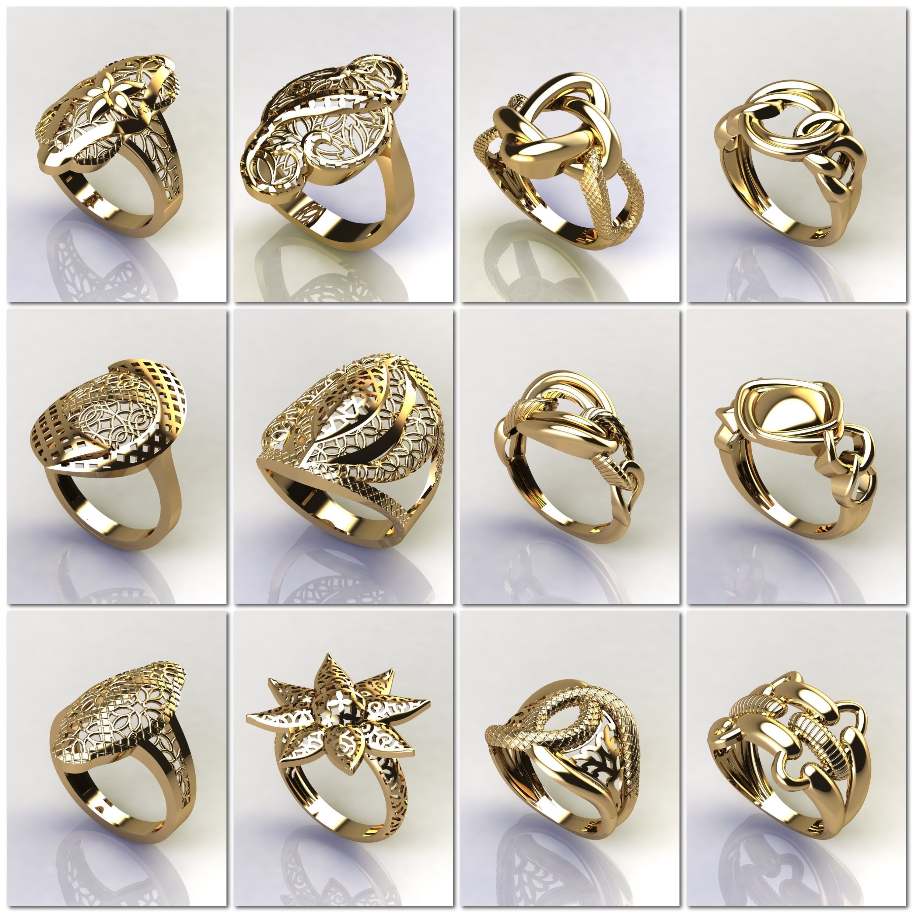 80 Files - Fancy Women Ring Womens Rings Plain Models STL 3DM 3D Model ...