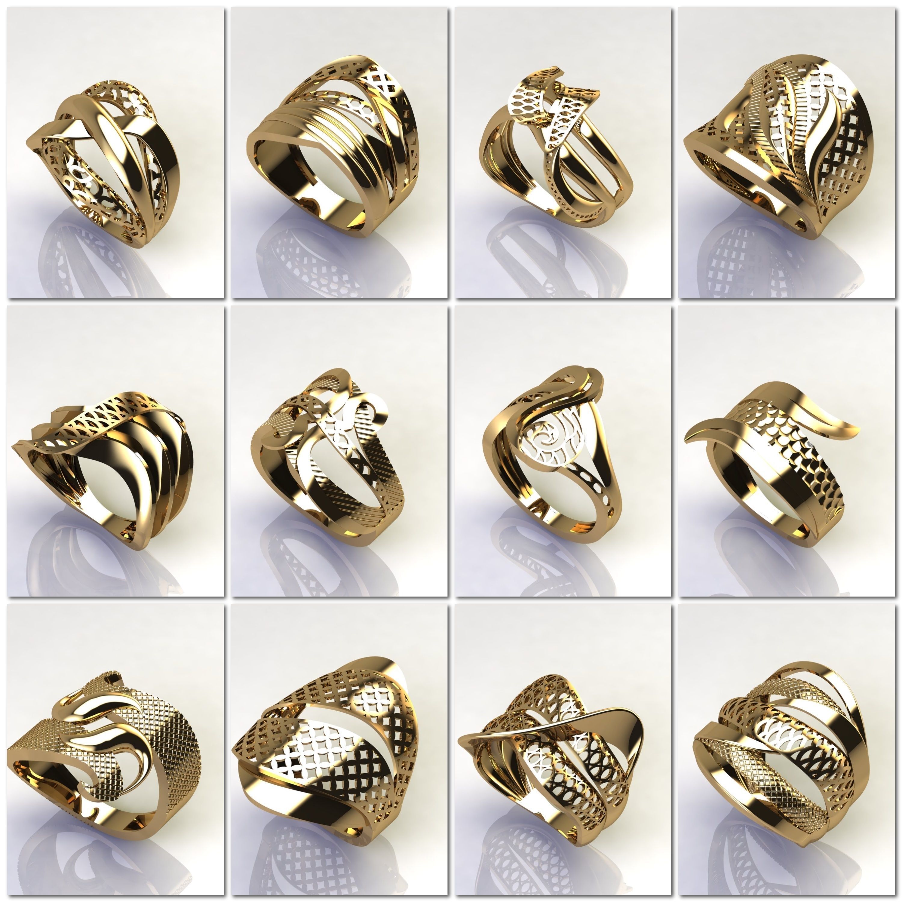 80 Files - Fancy Women Ring Womens Rings Plain Models STL 3DM 3D Model ...
