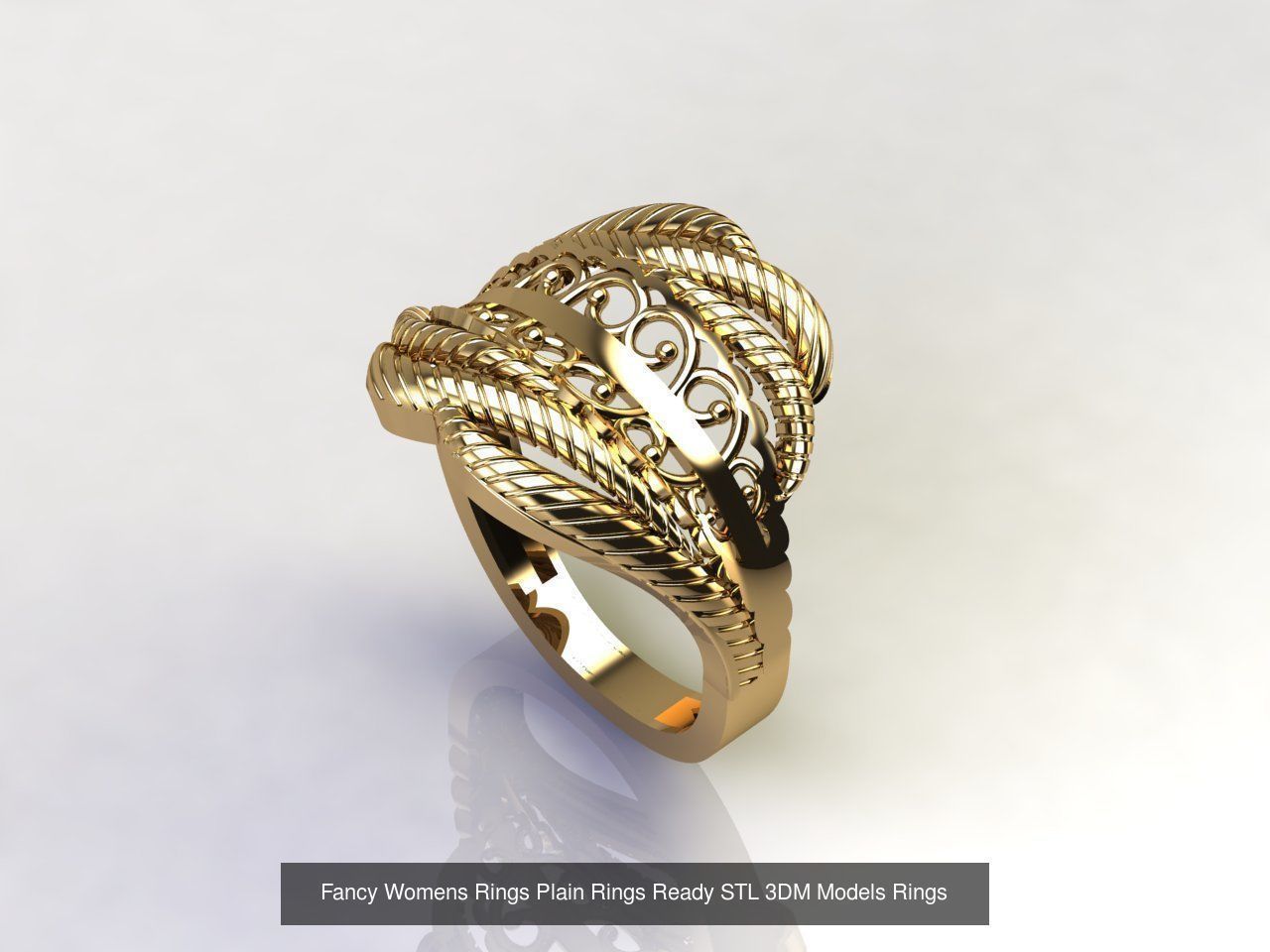 80 Files - Fancy Women Ring Womens Rings Plain Models STL 3DM 3D Model Collection 3D printable ...