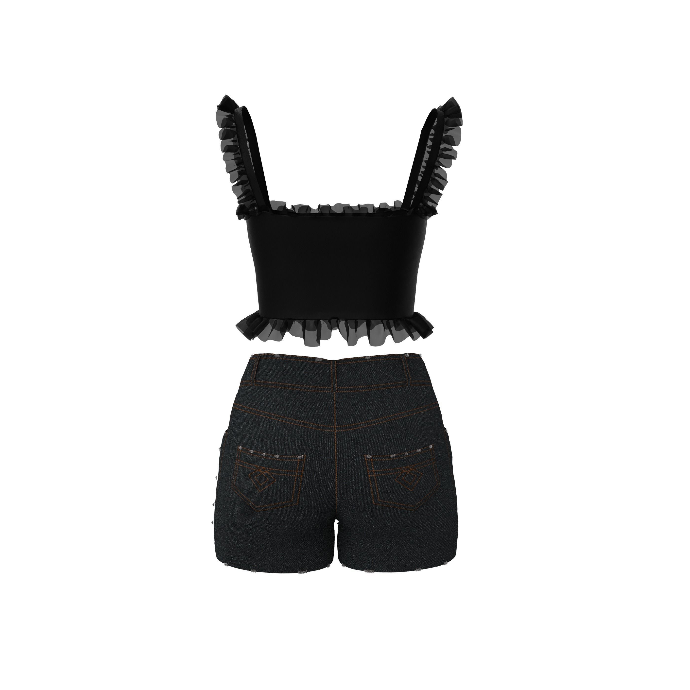 Women Short Dress - CLO3D Project File 3D model 3D model 3D model ...