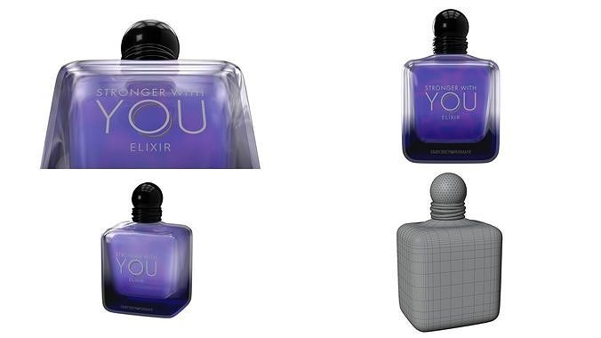 3D model Armani Stronger With You Elixir 100 ml VR / AR / low-poly ...