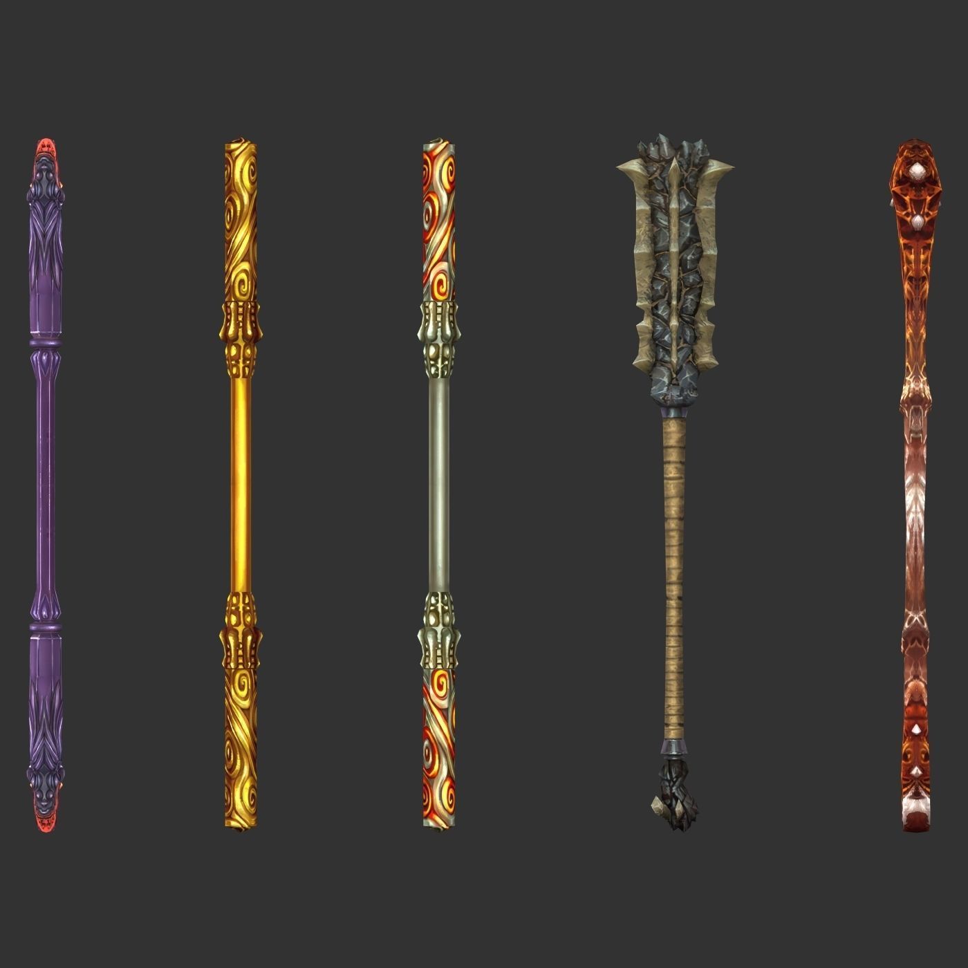 3D model Fantasy Wand Weapon Collection VR / AR / low-poly | CGTrader