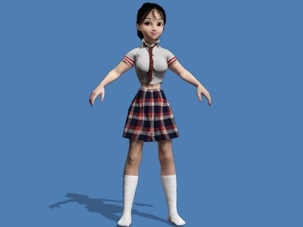 Naughty School Girl Fully Rigged Model 3d Model Rigged Cgtrader