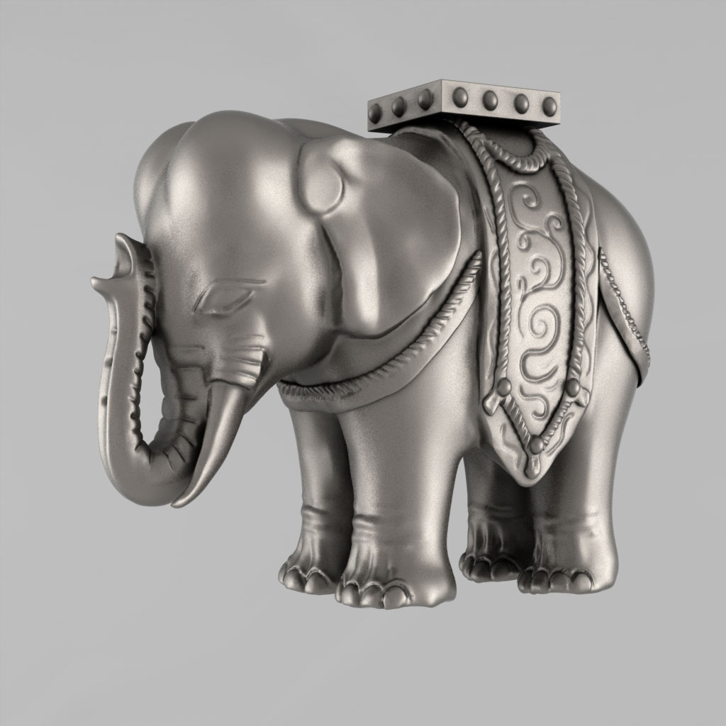 Indian elephant figurine 3D Model 3D printable .obj .stl .ztl ...