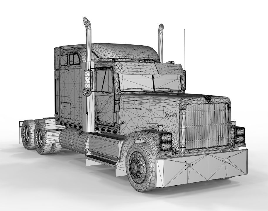 Truck international Eagle 9300 stock long cab 3D model | CGTrader