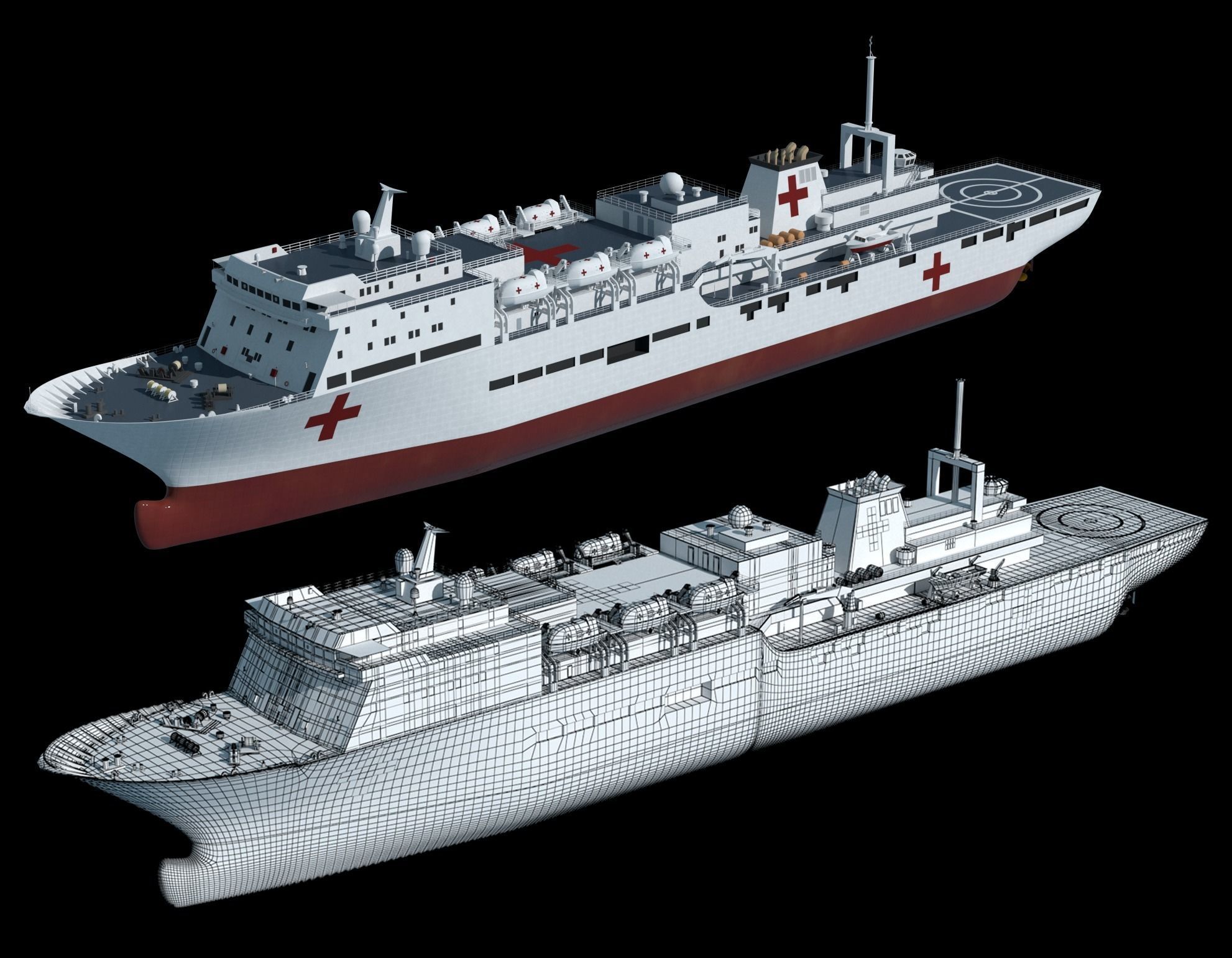 The Chinese Peace Ark hospital ship 3D model 3D model | CGTrader