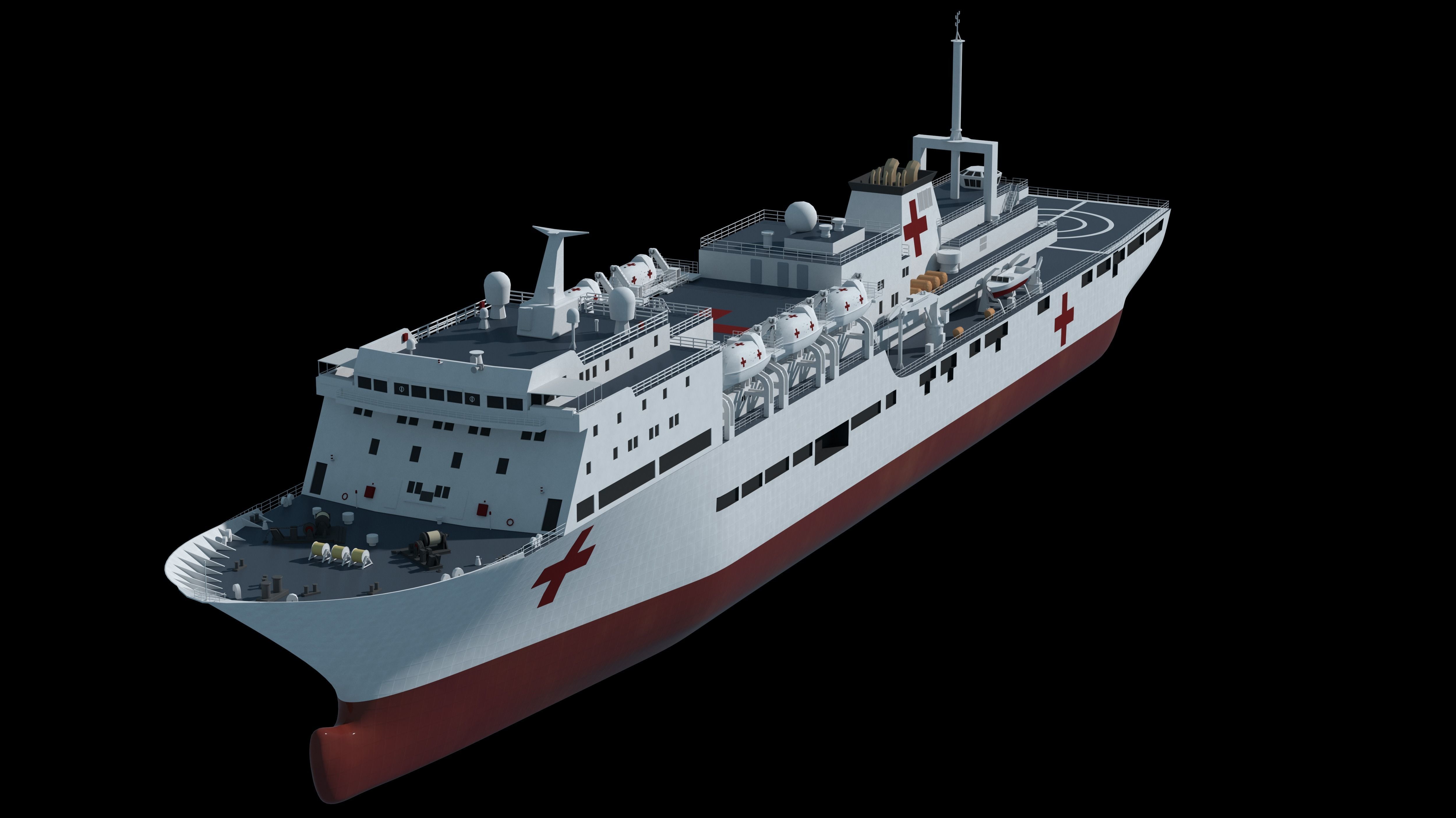 The Chinese Peace Ark hospital ship 3D model 3D model | CGTrader