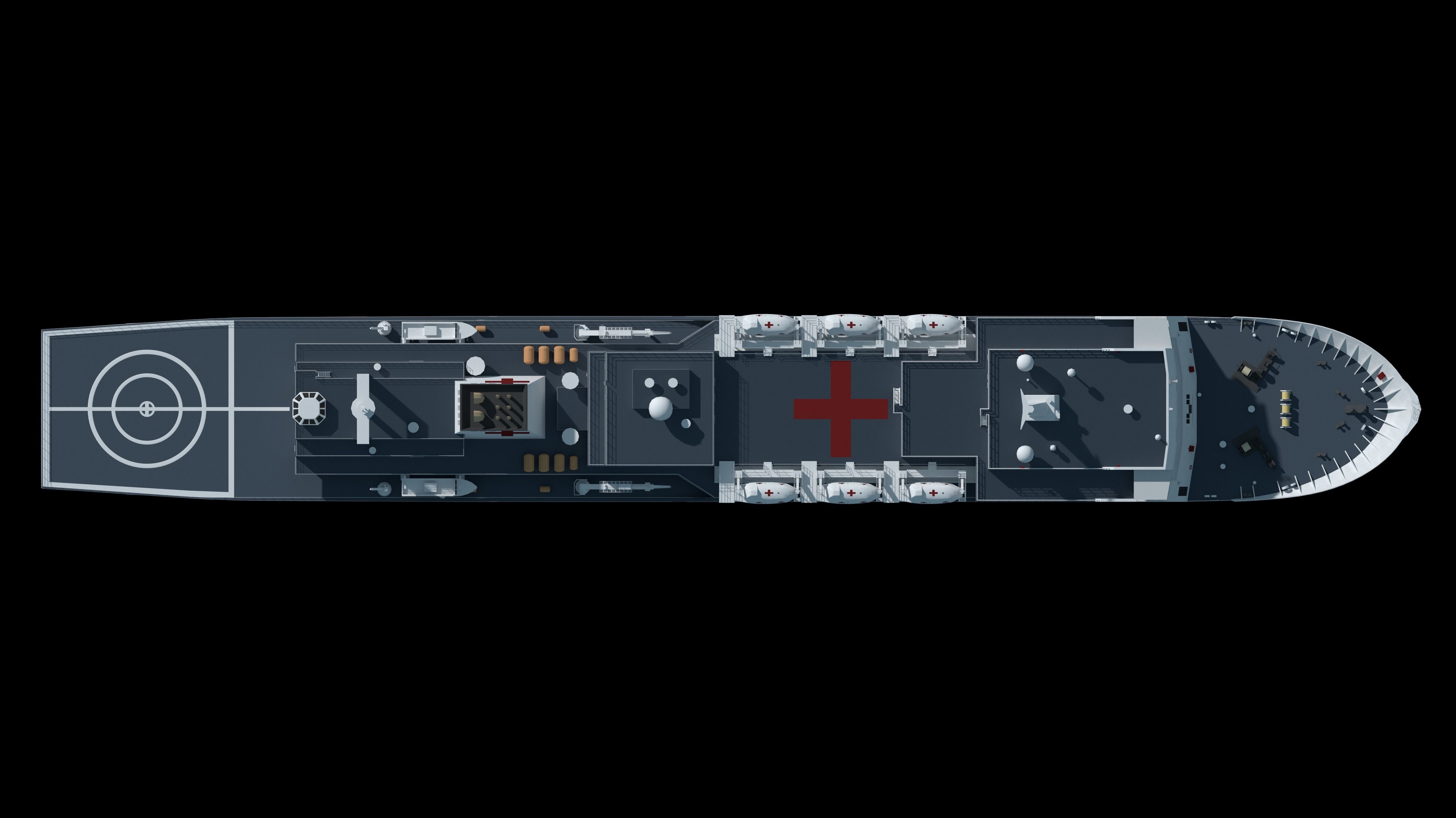 The Chinese Peace Ark hospital ship 3D model 3D model | CGTrader