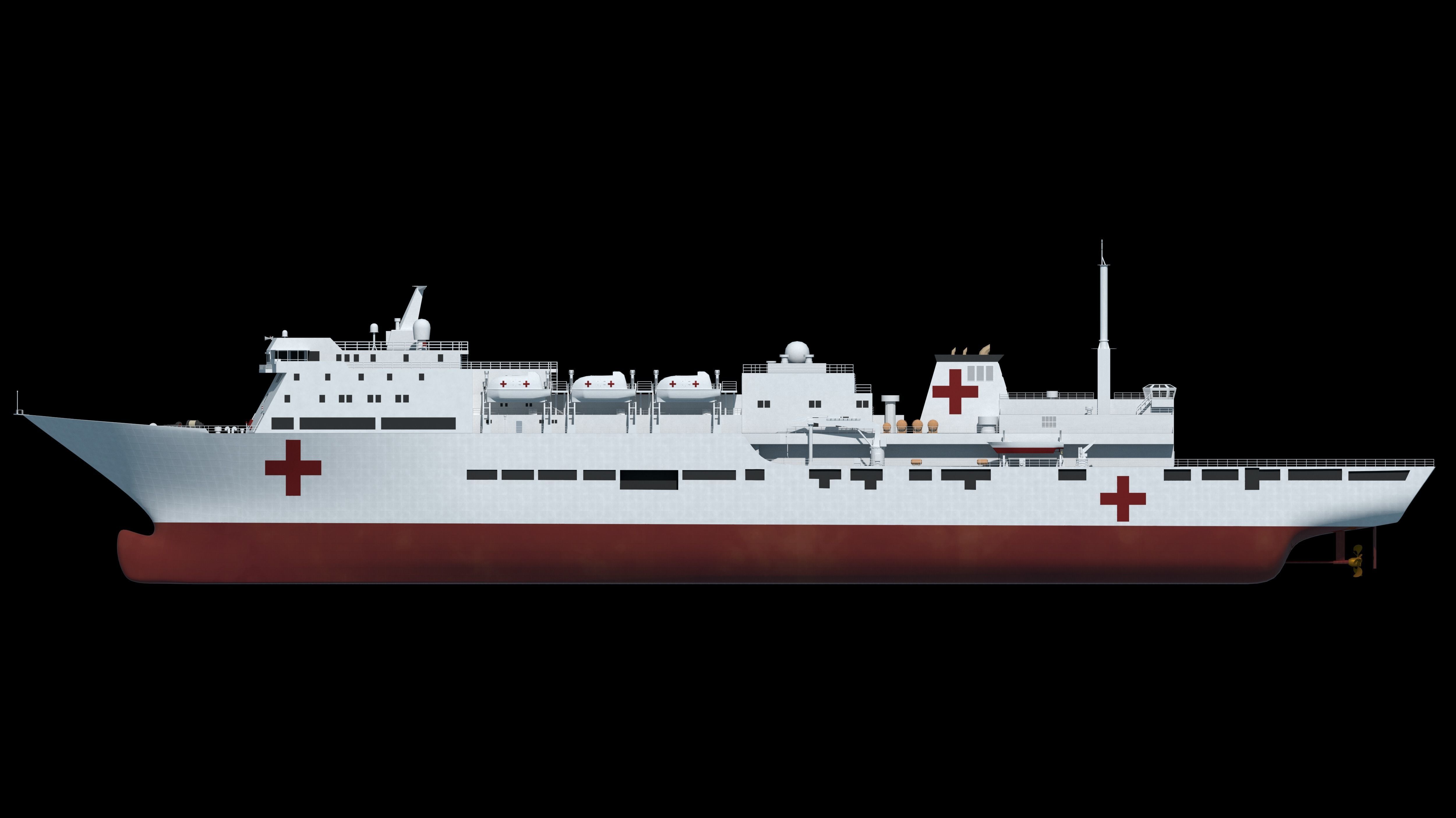 The Chinese Peace Ark hospital ship 3D model 3D model | CGTrader