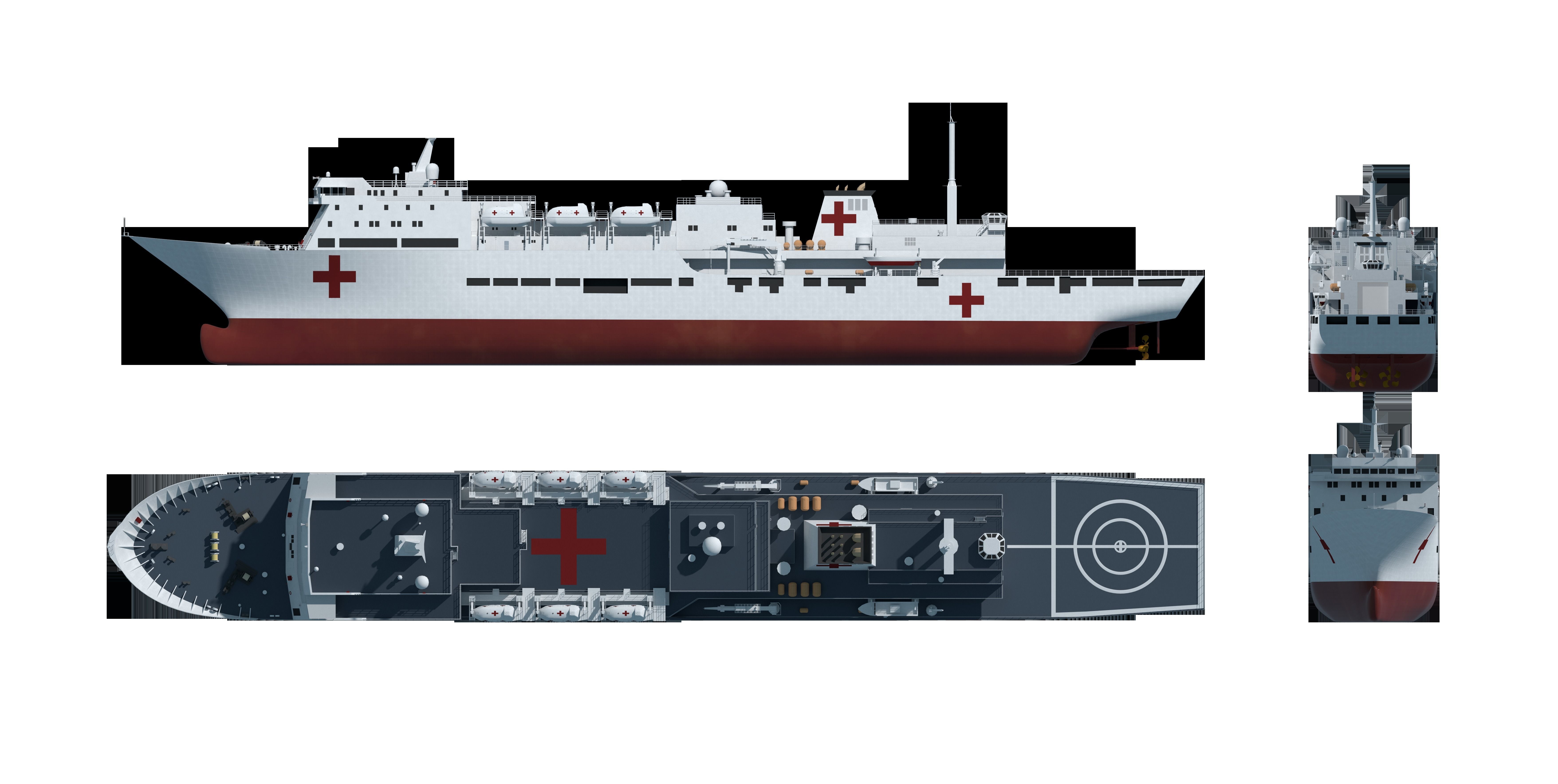 The Chinese Peace Ark hospital ship 3D model 3D model | CGTrader