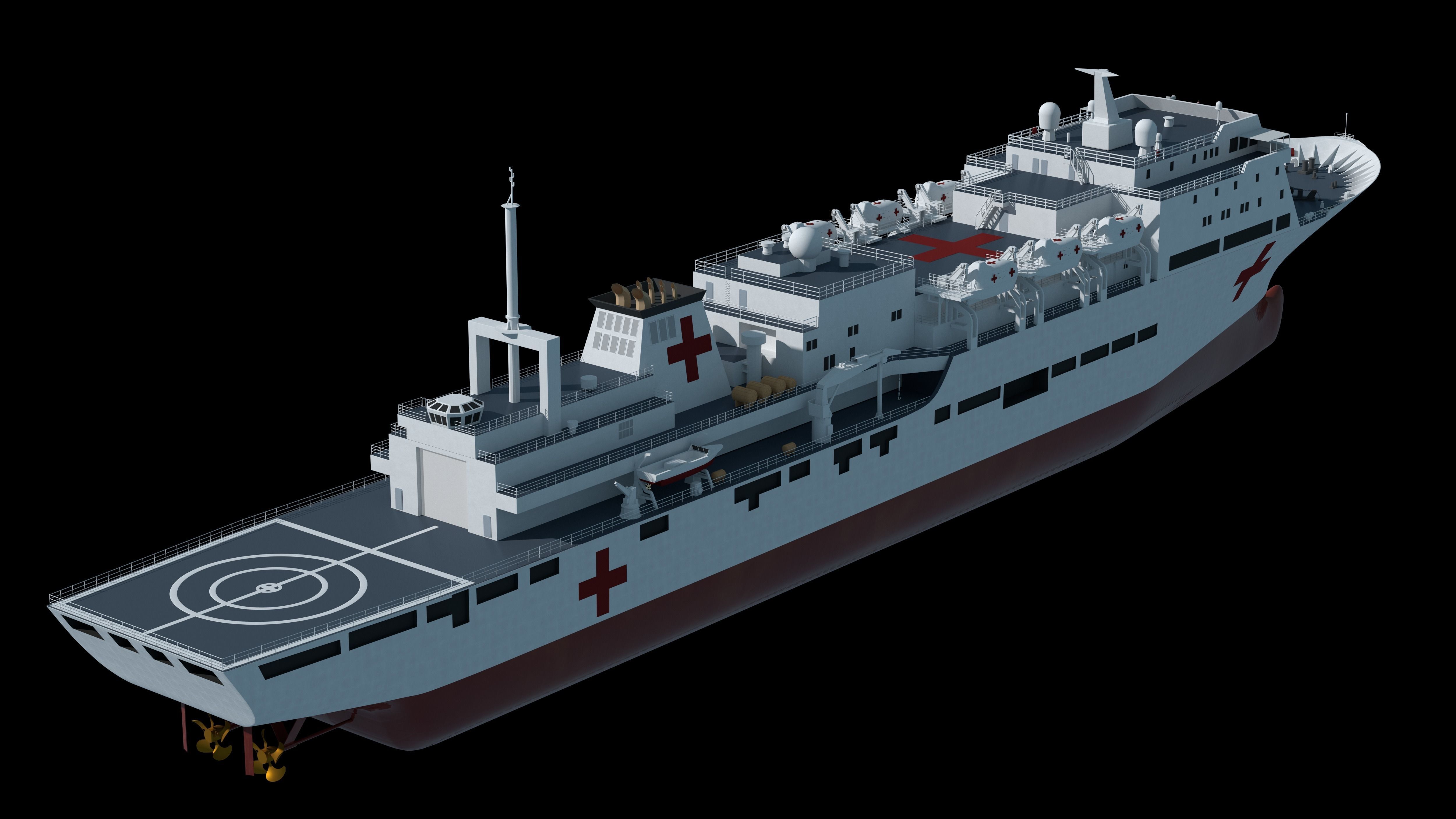 The Chinese Peace Ark hospital ship 3D model 3D model | CGTrader