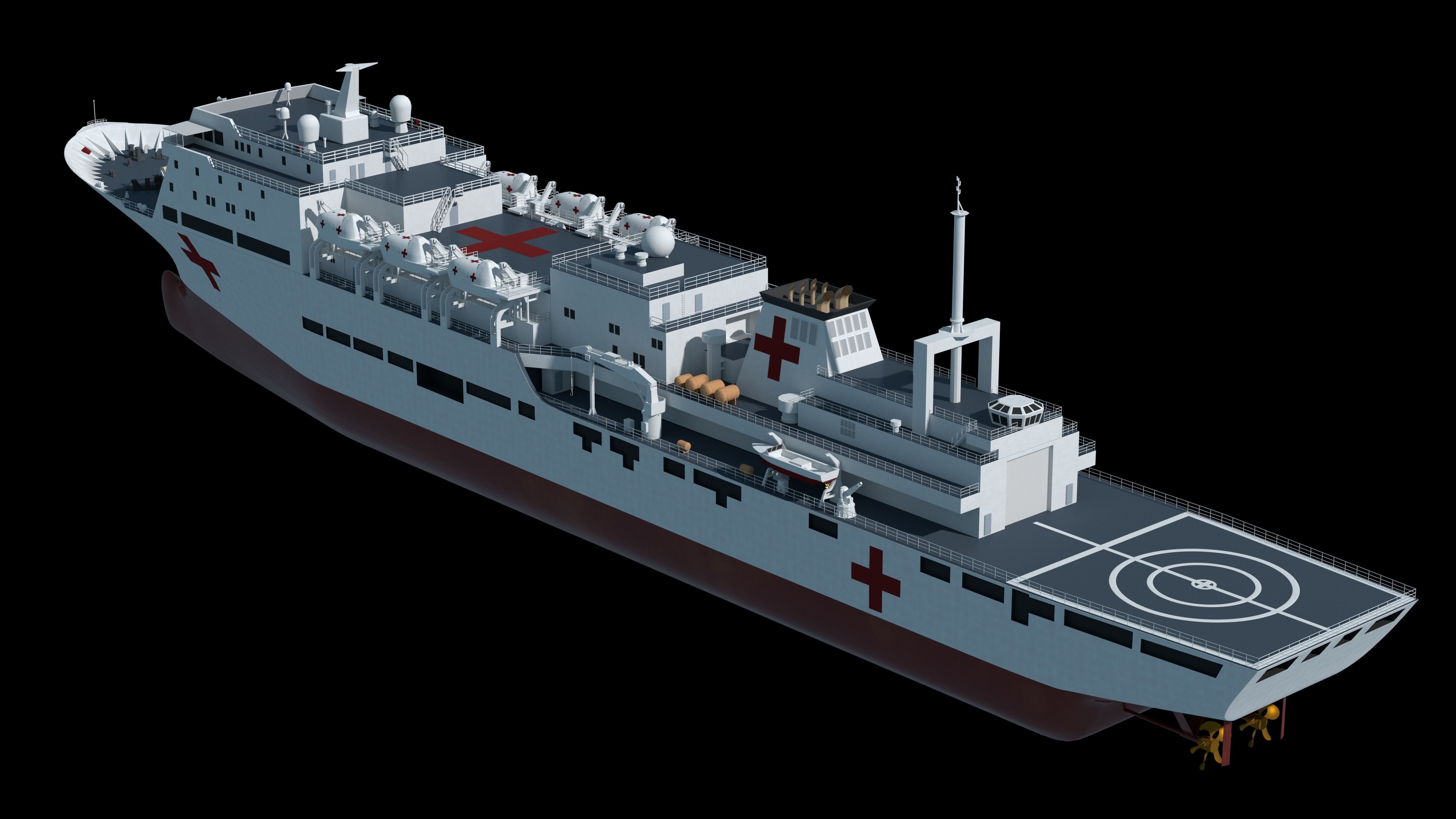 The Chinese Peace Ark hospital ship 3D model 3D model | CGTrader