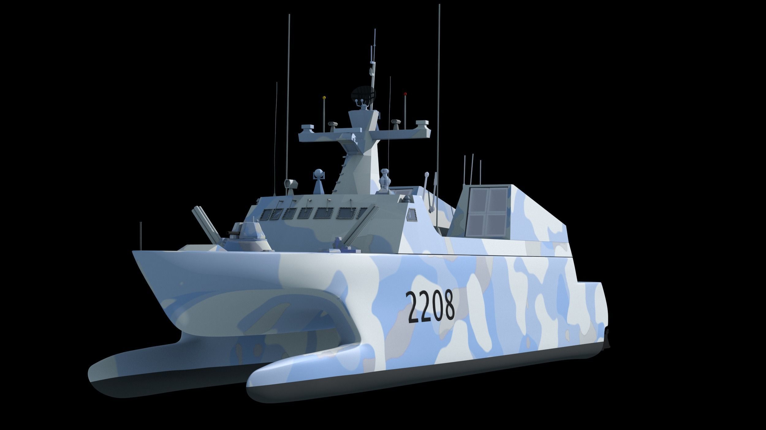 Type 022 missile boat 3D model 3D model | CGTrader