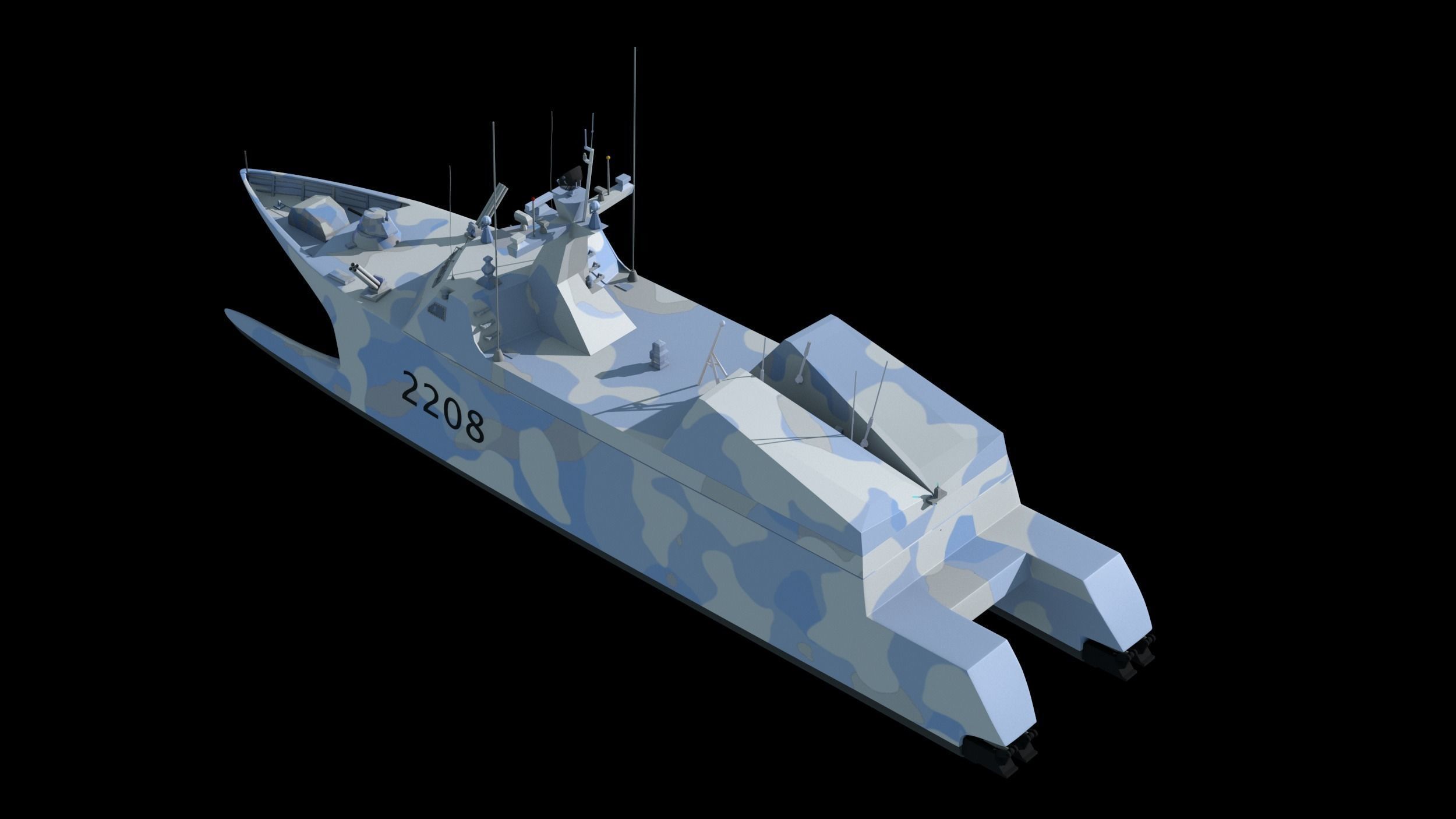 Type 022 missile boat 3D model 3D model | CGTrader