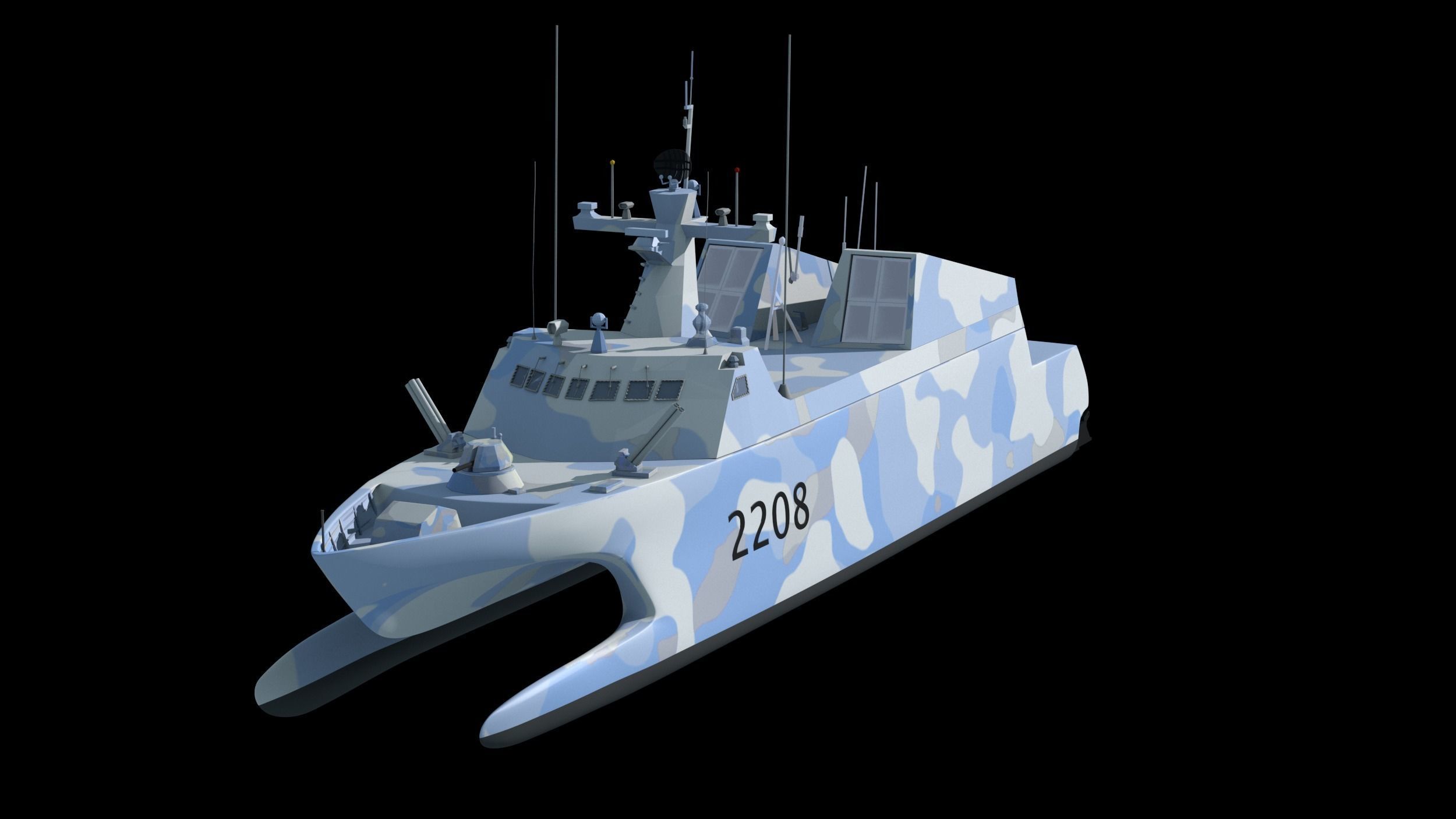 Type 022 missile boat 3D model 3D model | CGTrader