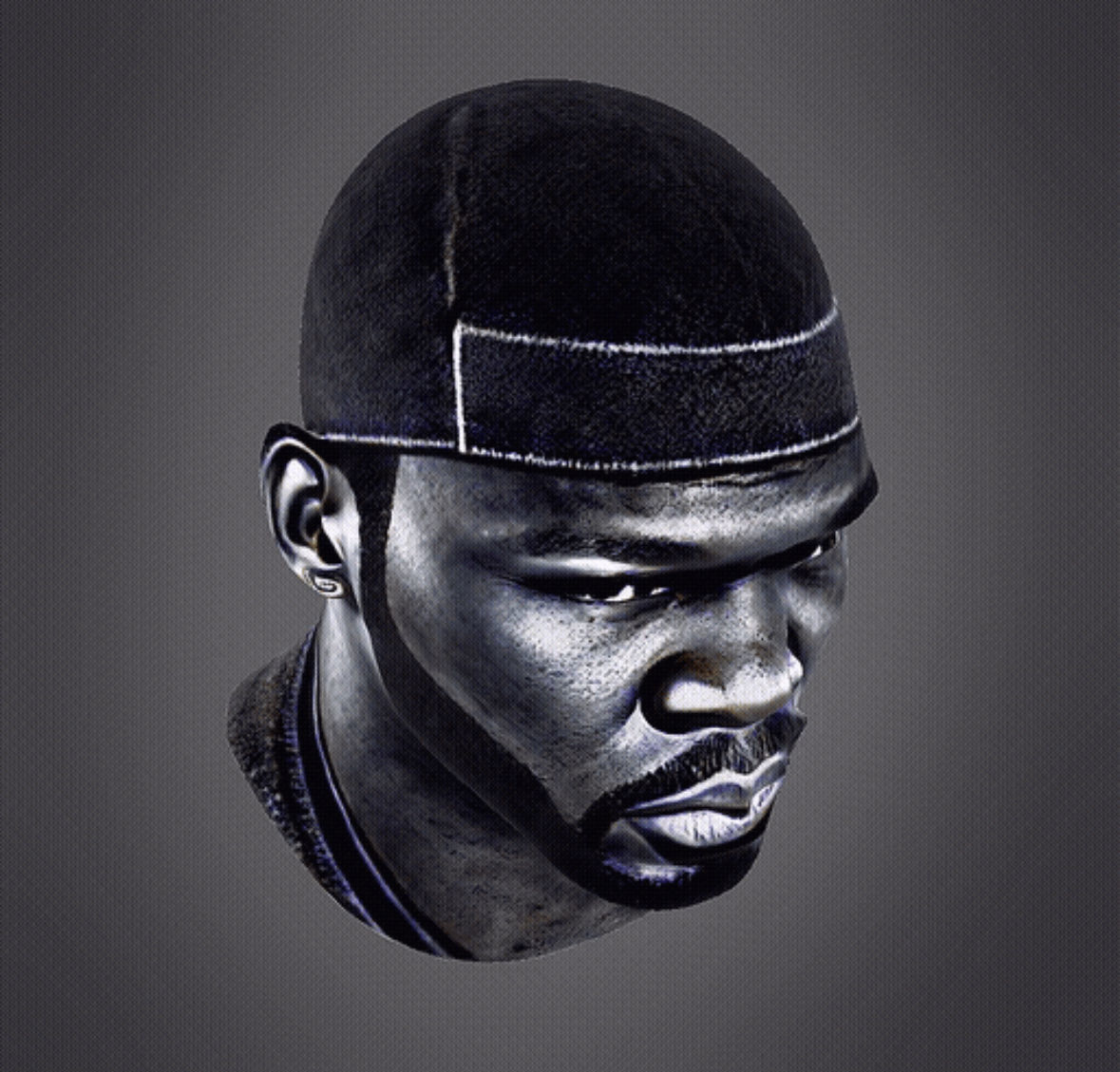 50 cent bust 3D model 3D printable | CGTrader