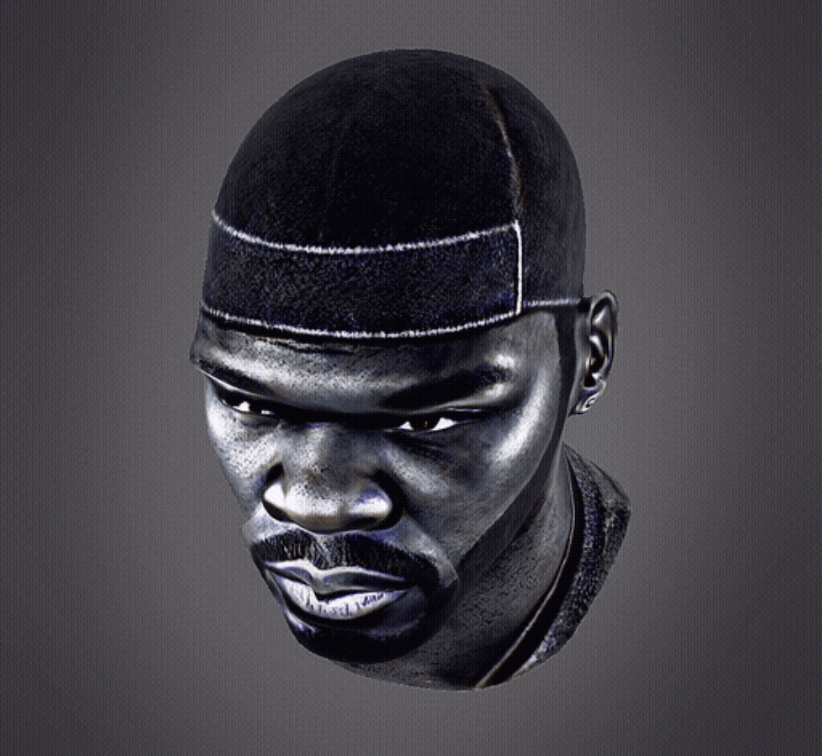 50 cent bust 3D model 3D printable | CGTrader