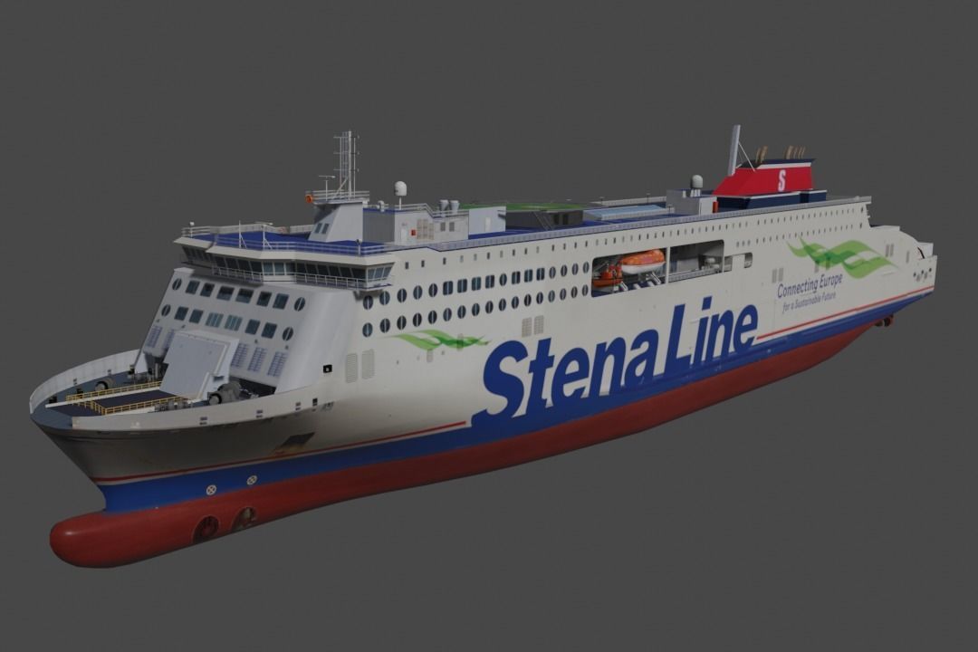 3D model StenaLine Ro-Ro Passenger Ship 3D model VR / AR / low-poly ...