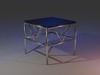 Metal Truss Table with Black Top free 3D model | CGTrader