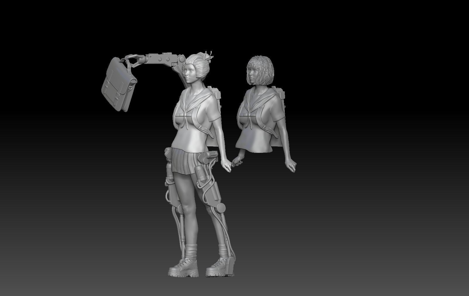 JAPAN GIRL EXOSKELETON SUIT 3D model 3D printable | CGTrader