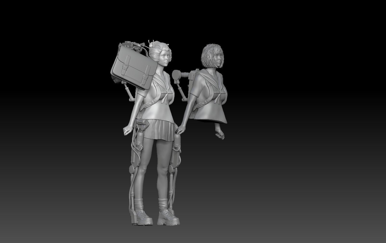 JAPAN GIRL EXOSKELETON SUIT 3D model 3D printable | CGTrader